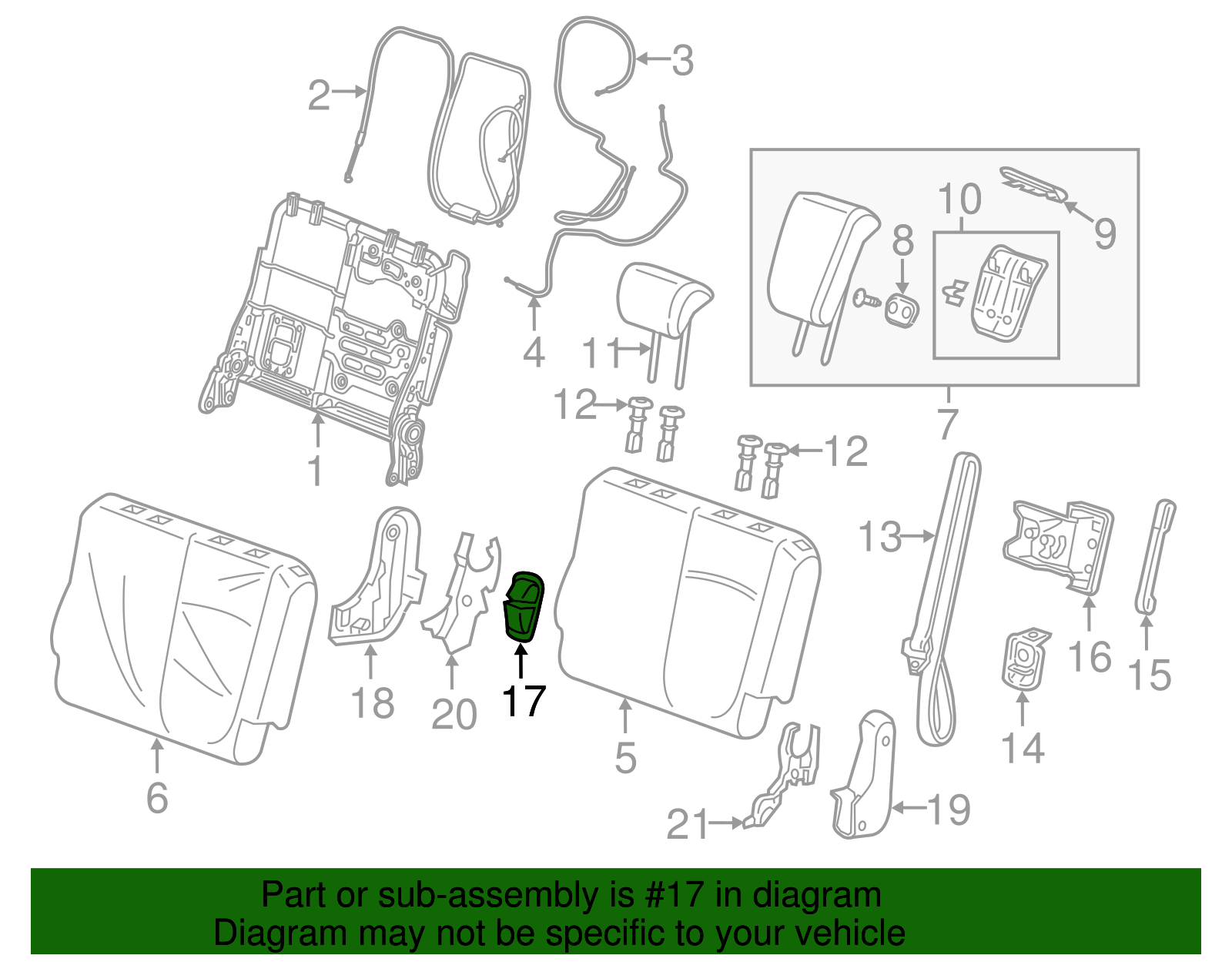 82123-TM8-A01ZP - 2018-2024 Honda Odyssey - Cover Rear Seat-Back Tether ...