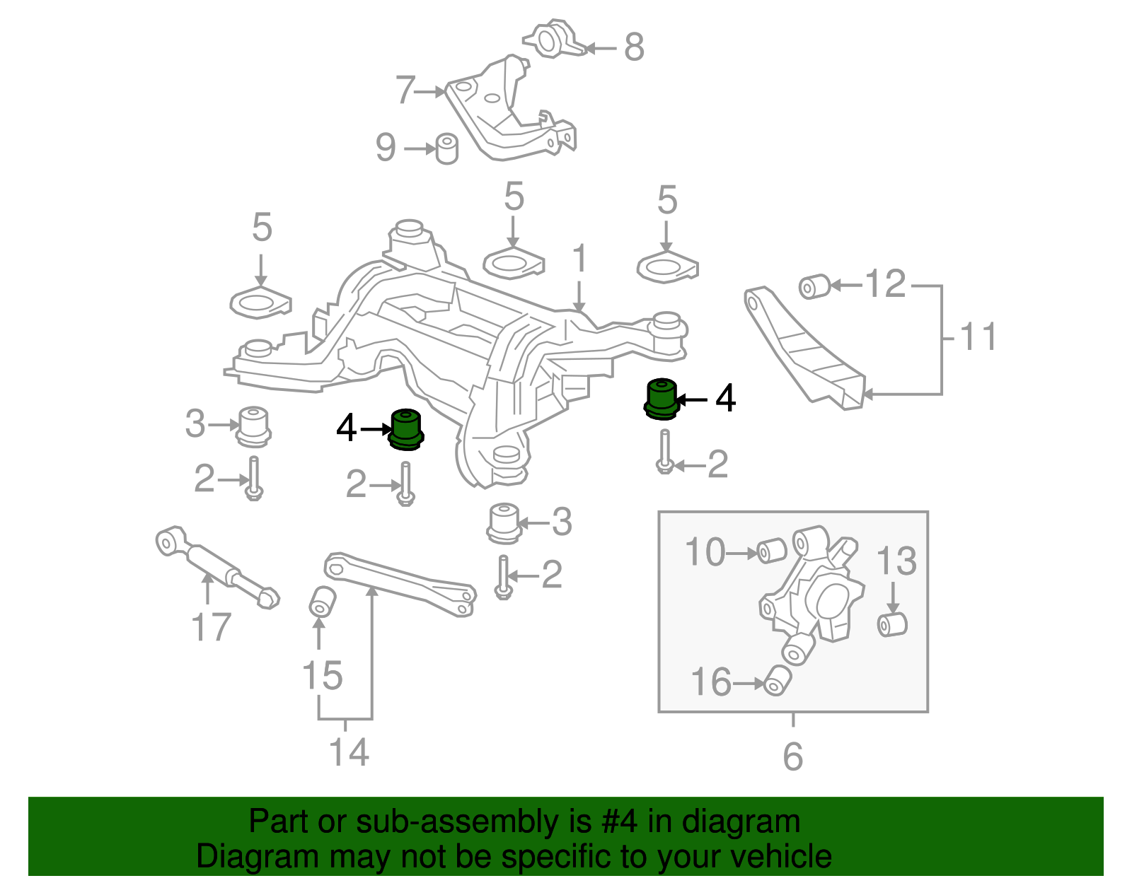 92159133 - 2008-2009 Pontiac G8 - Rear Suspension Support Bushing ...