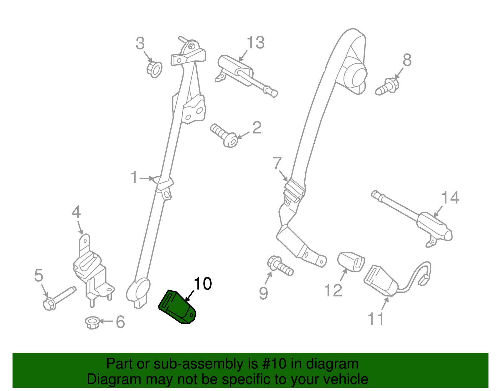 DB5Z-7860044-EB - Outer Buckle 2015-2021 Ford | Ford Parts Direct