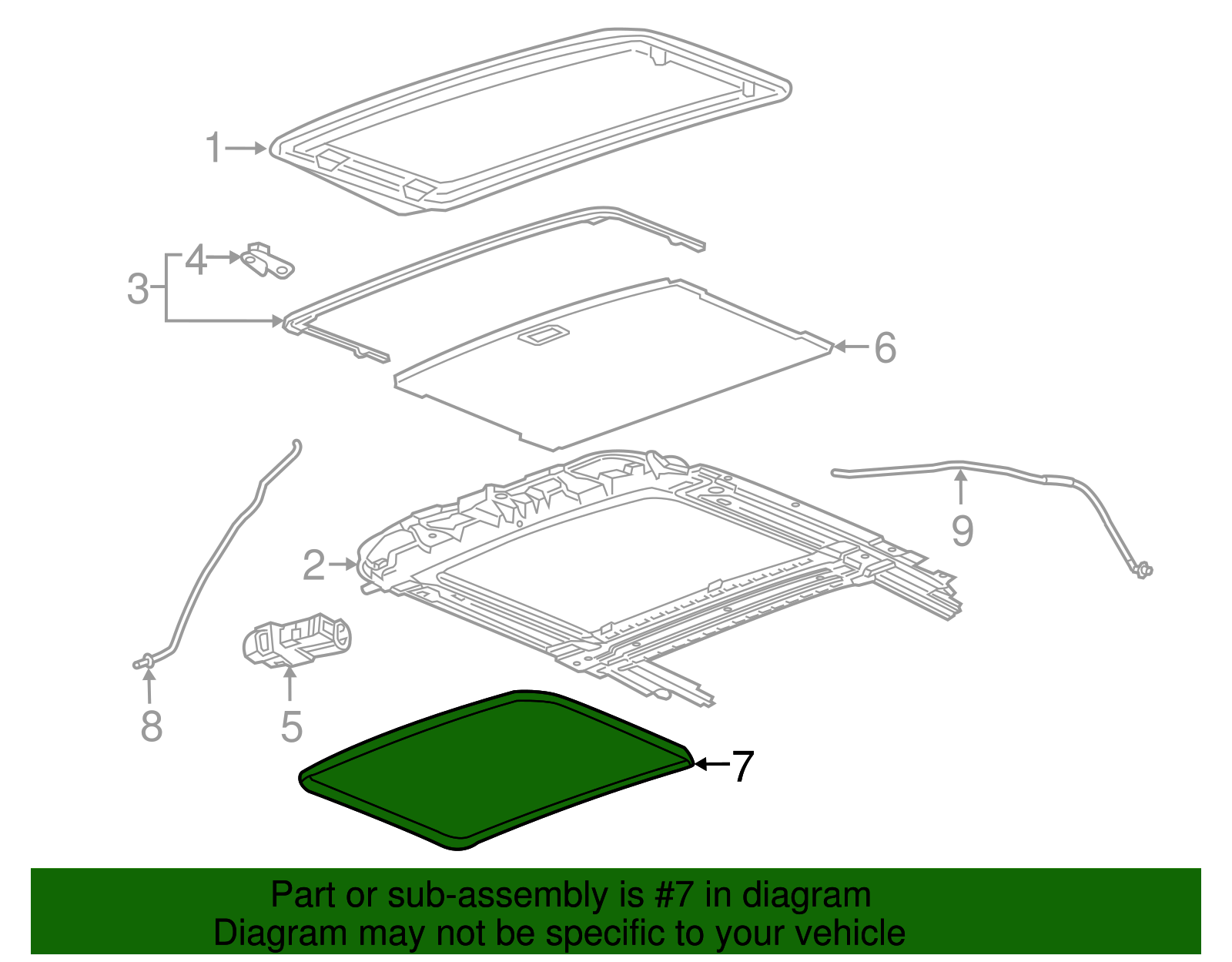 2016-2024 Chevrolet Camaro Light Ash Gray Sunroof Opening Trim 23475106 ...