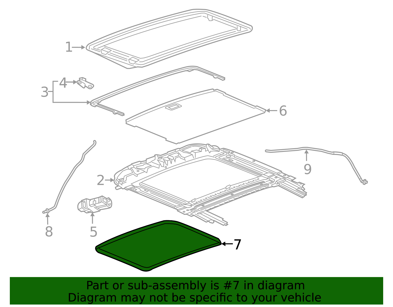 23475106 - High-Quality Light Ash Gray Sunroof Opening Trim for 2016 ...