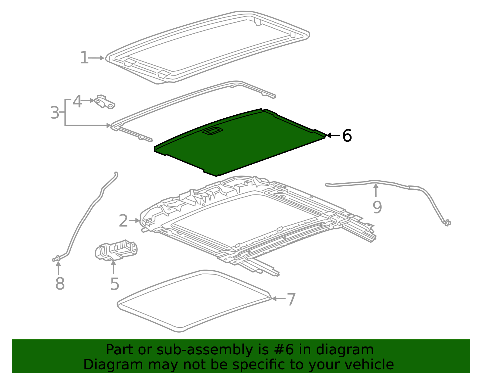 23408688 - High-Quality Light Ash Gray Sunroof Sunshade for 2016-2024 ...