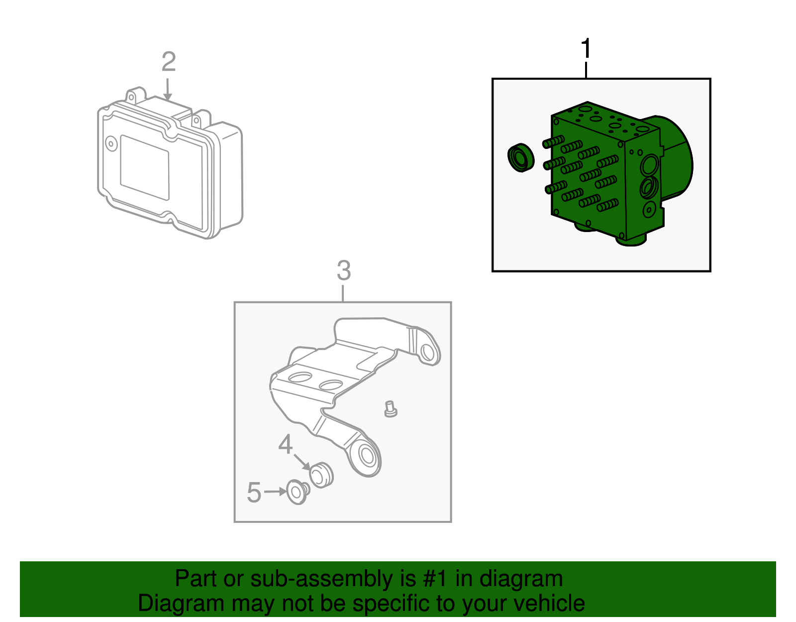 2010-2016 Cadillac SRX Anti-Lock Brake System (ABS) Pressure Modulator ...
