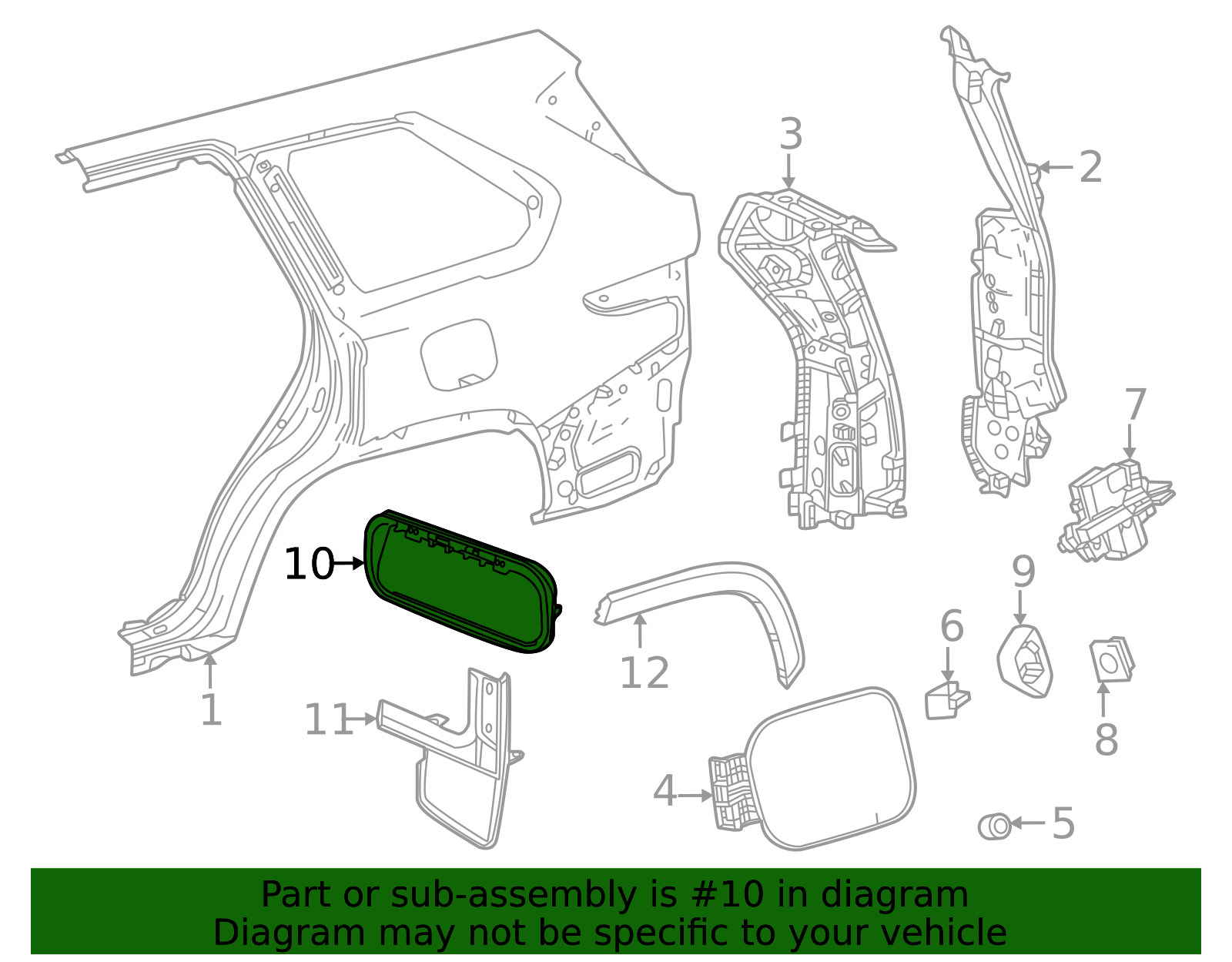 62940-AN010 - Quarter Panel Vent 2023-2025 Toyota Sequoia | Longo ...