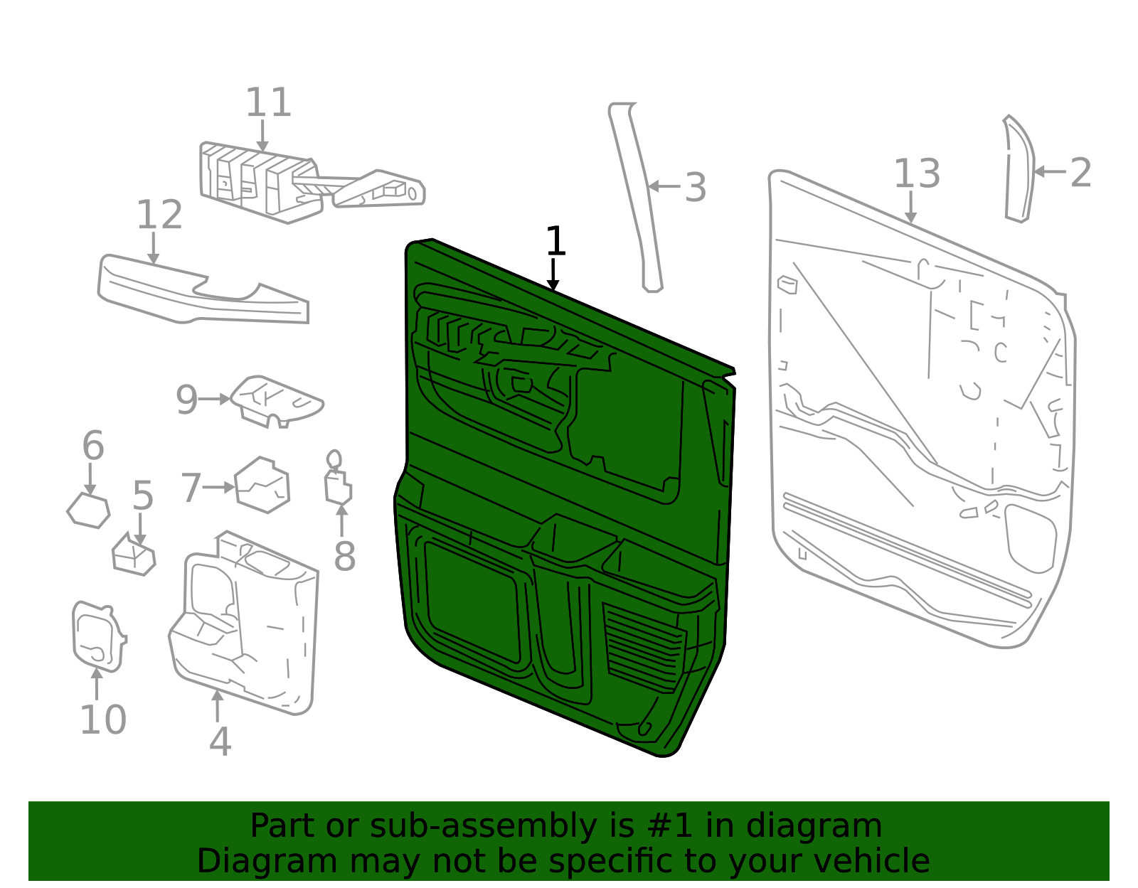 2003-2015 GM Front Driver Side Door Interior Trim Panel 20993931 | OEM ...