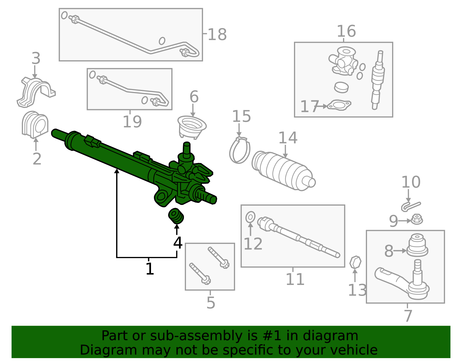 53601-TK8-A01 - Rack And Pinion Assembly 2011-2017 Honda Odyssey ...
