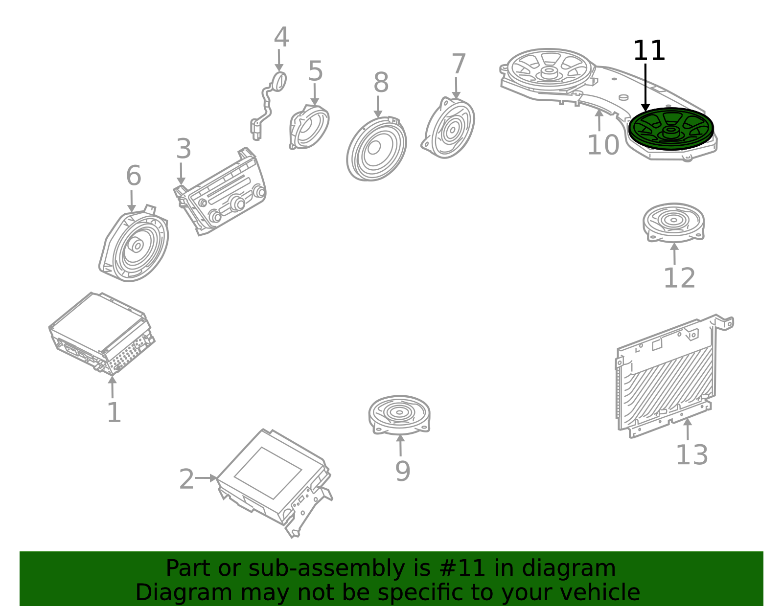 C2D2077 - Rear Speaker 2010-2019 Jaguar | Land Leaping Genuine British ...