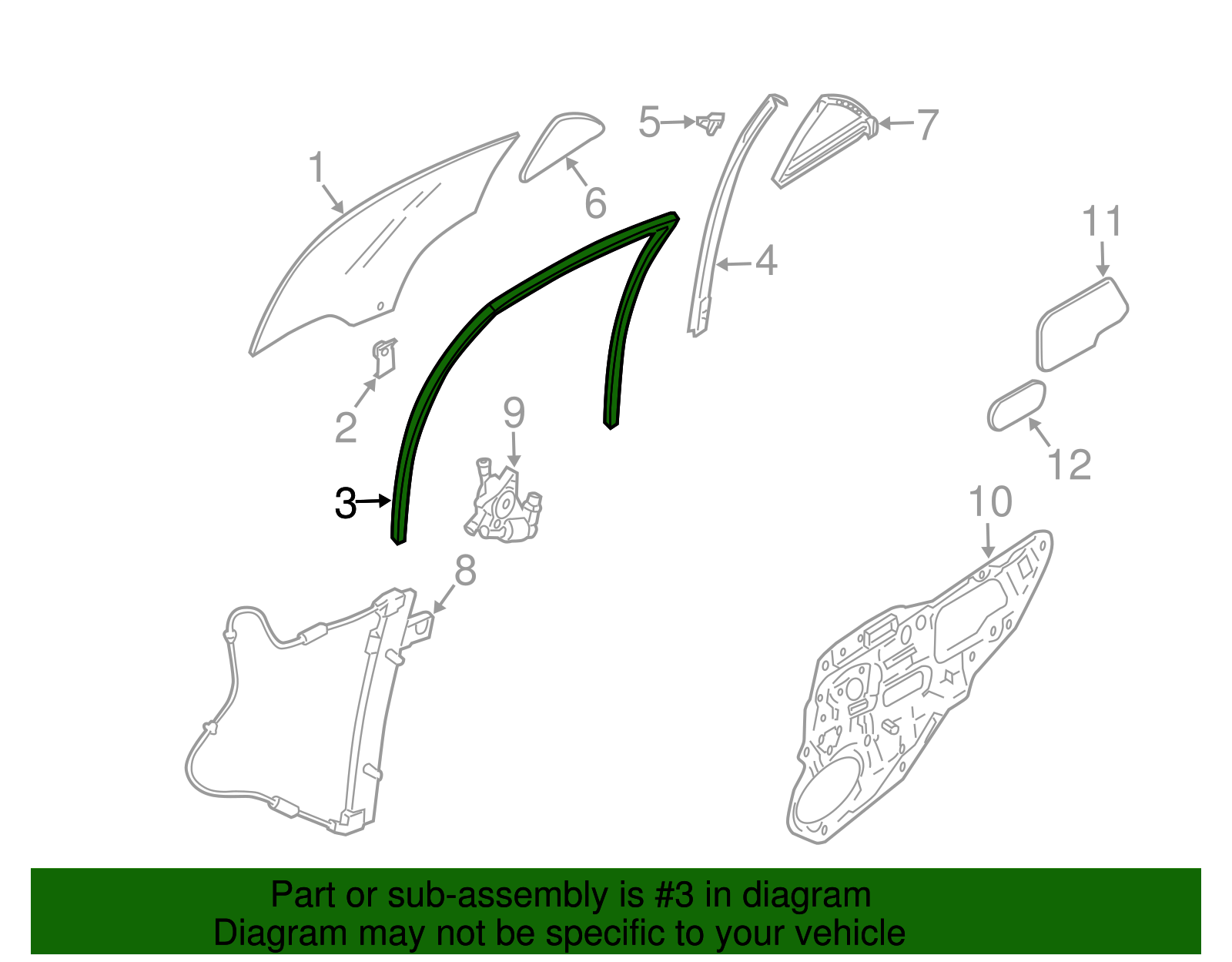 2003-2008 Mazda 6 Run Channel - Passenger Side (RH) GK2A-72-605G ...