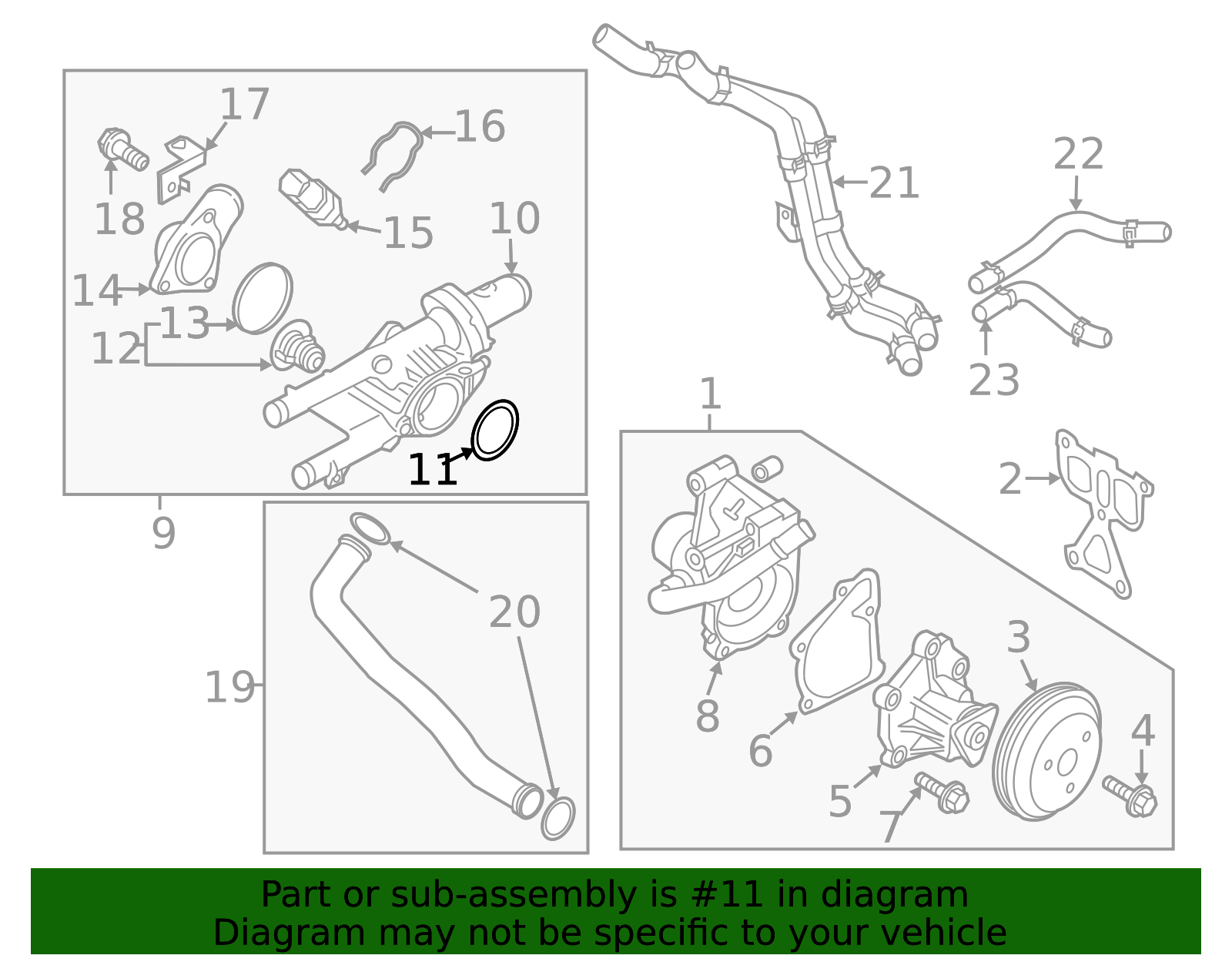 25641-2GGA0 - Engine Coolant Thermostat Housing Gasket 2016-2022 Kia ...