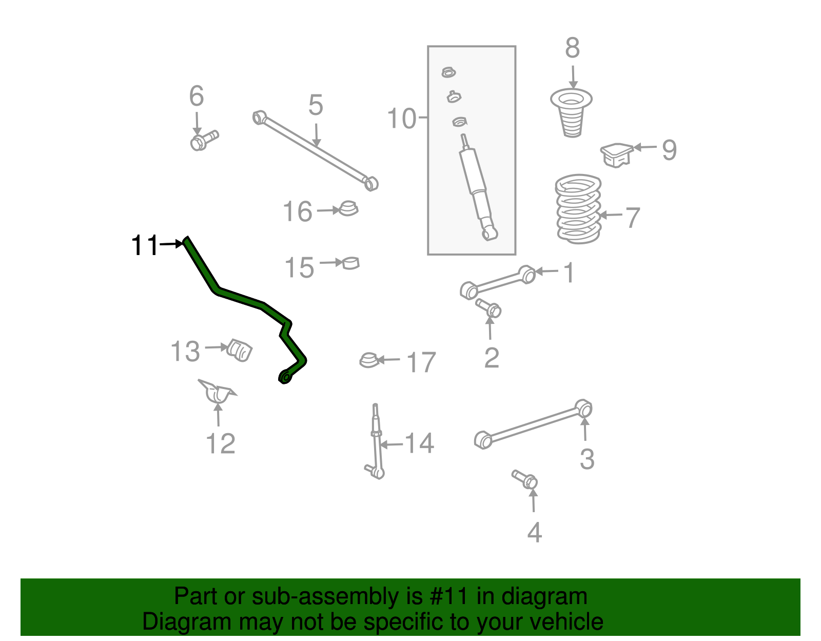 2007-2009 Toyota FJ Cruiser Stabilizer Bar 48812-35120 | Toyota Parts ...