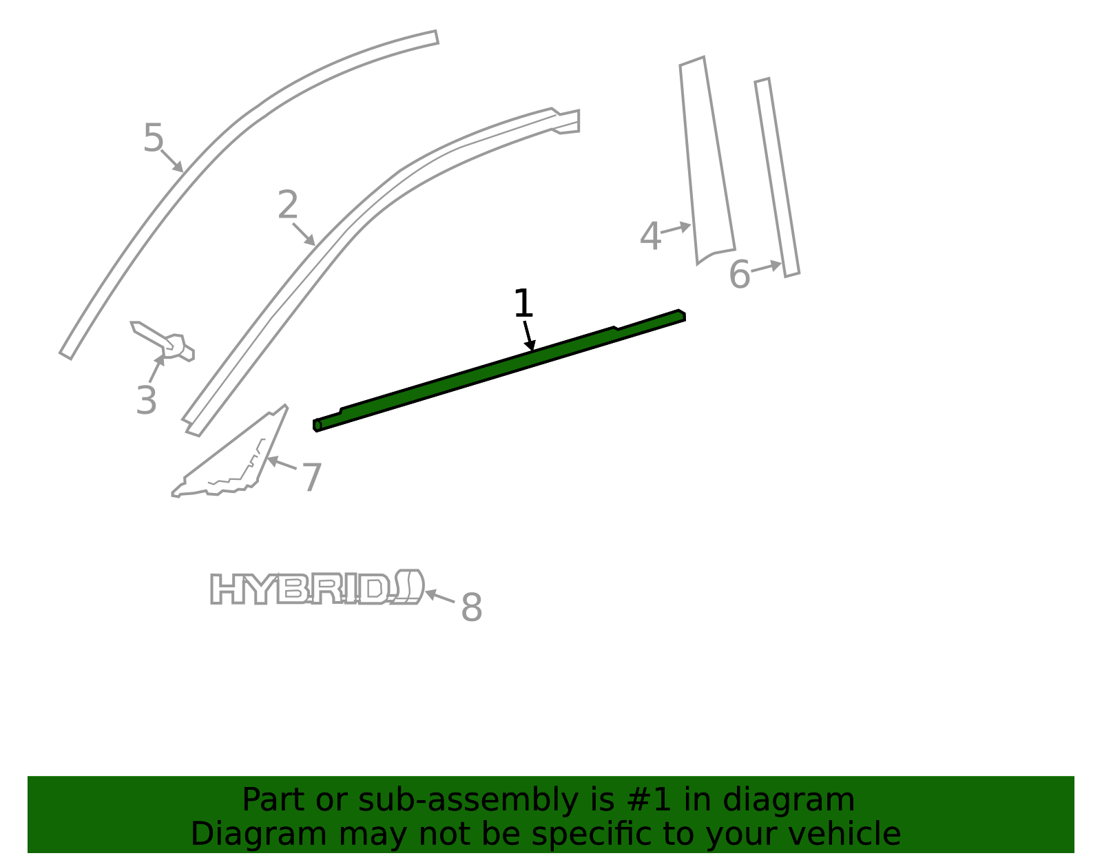 2019-2022 Toyota Avalon Belt Molding 75720-07030 | Toyota Parts Center