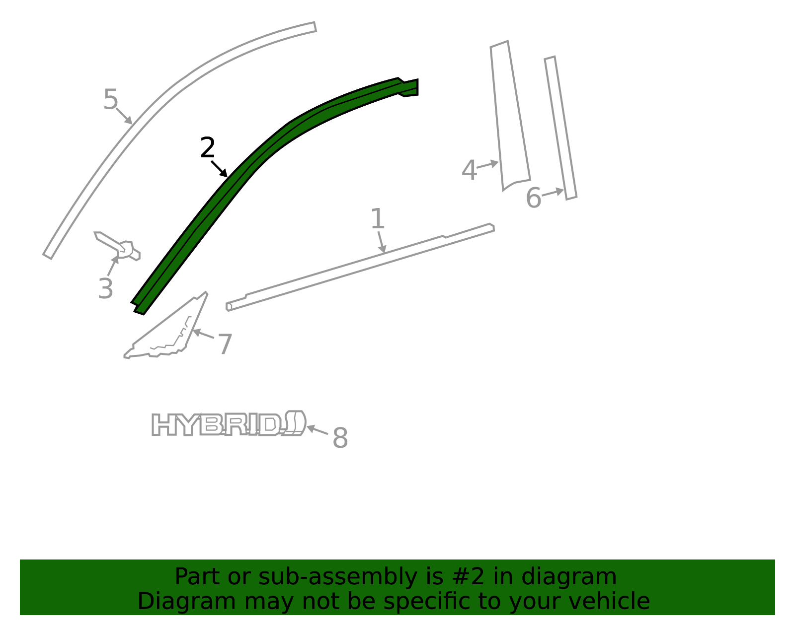 2019-2022 Toyota Avalon Upper Molding 75753-07030 | Toyota Parts Center