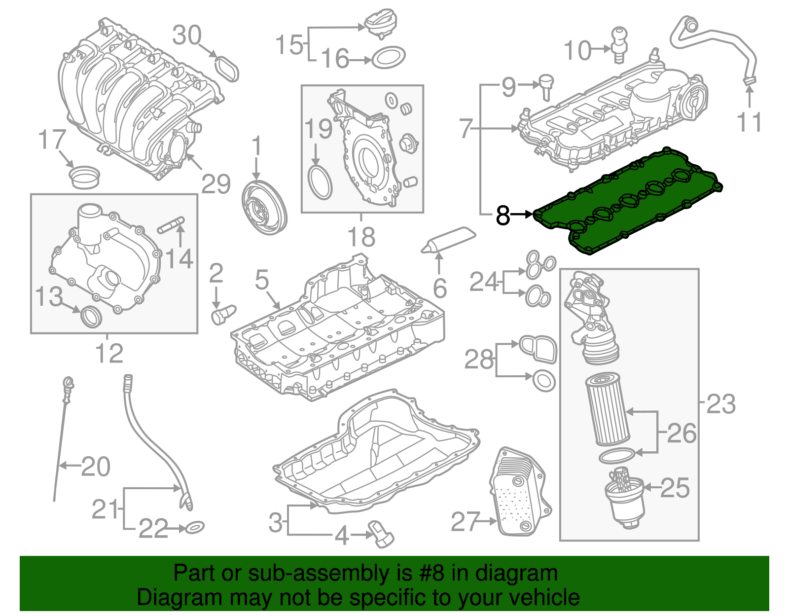 2005-2014 Volkswagen Valve Cover Gasket 07K-103-483-B | VW Direct Auto ...