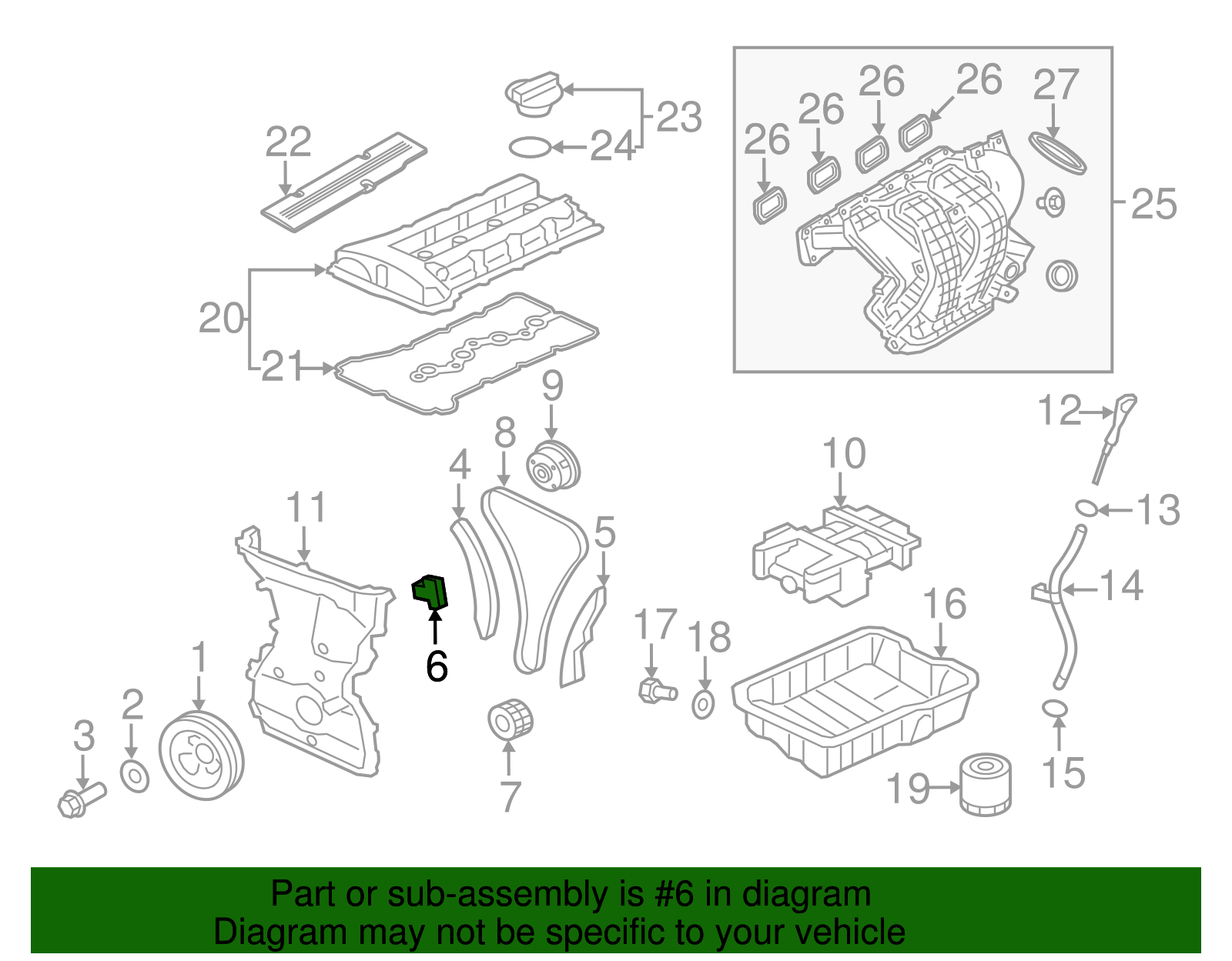 2008-2025 Mitsubishi Engine Timing Chain Tensioner MN183894 ...