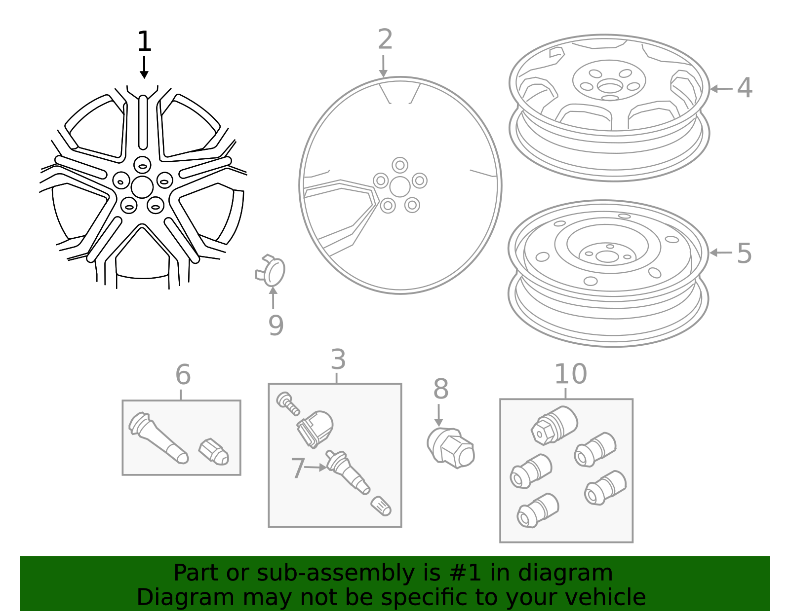 2018-2019 Ford Edge | Wheel Assembly | JT4Z-1007-A | Walls' Ford Parts