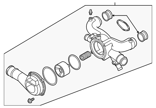 2012-2016 Audi A8 Quattro Thermostat Unit 07P-121-115-E | OEM Parts Online