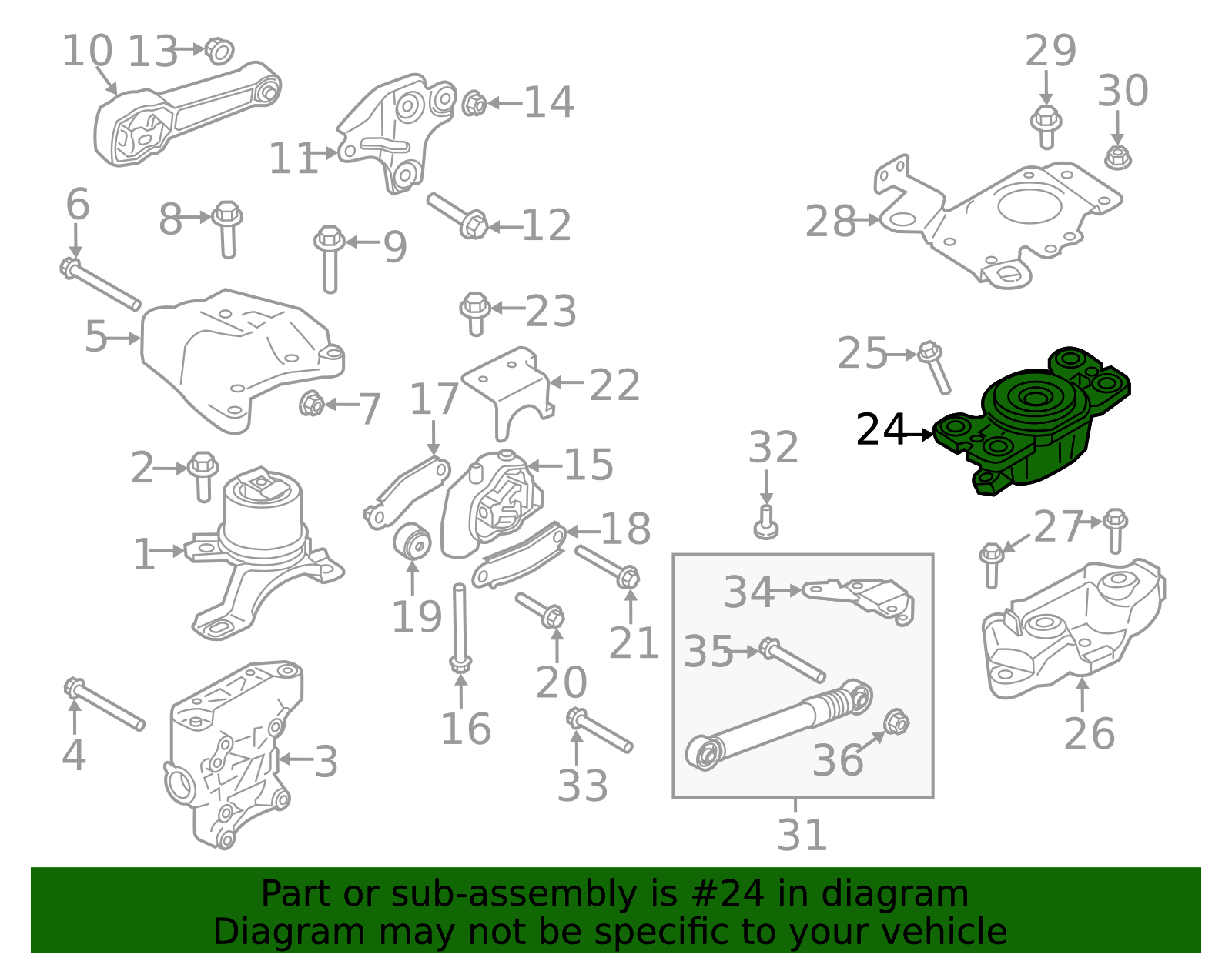 LR061456 - Trans Mount - 2014-2019 Land-Rover | Land Rover Lake Bluff