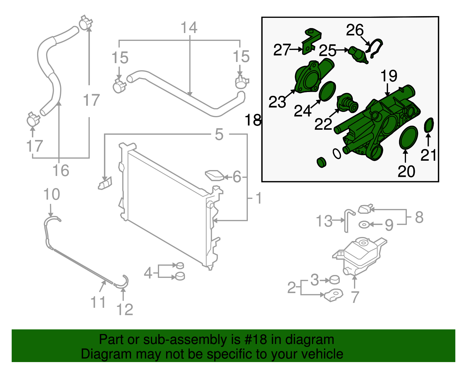 25600-2G600 - Thermostat Housing 2008-2010 Hyundai Sonata | Hyundai ...