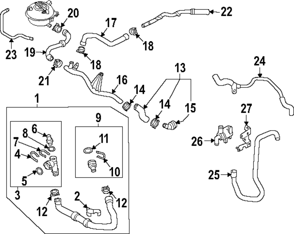 2025 Volkswagen Atlas Hose & Tube Assembly 3QF-121-064-J | VW Direct ...