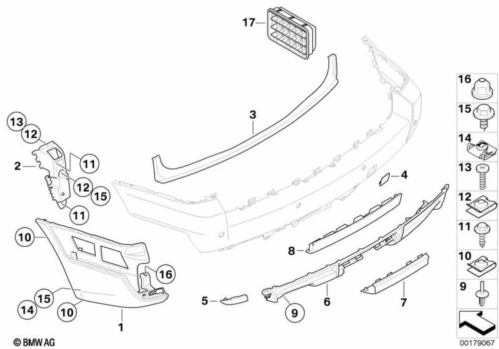 63147162217 - BMW Reflector Left 2006-2010 BMW | Performance Auto Parts