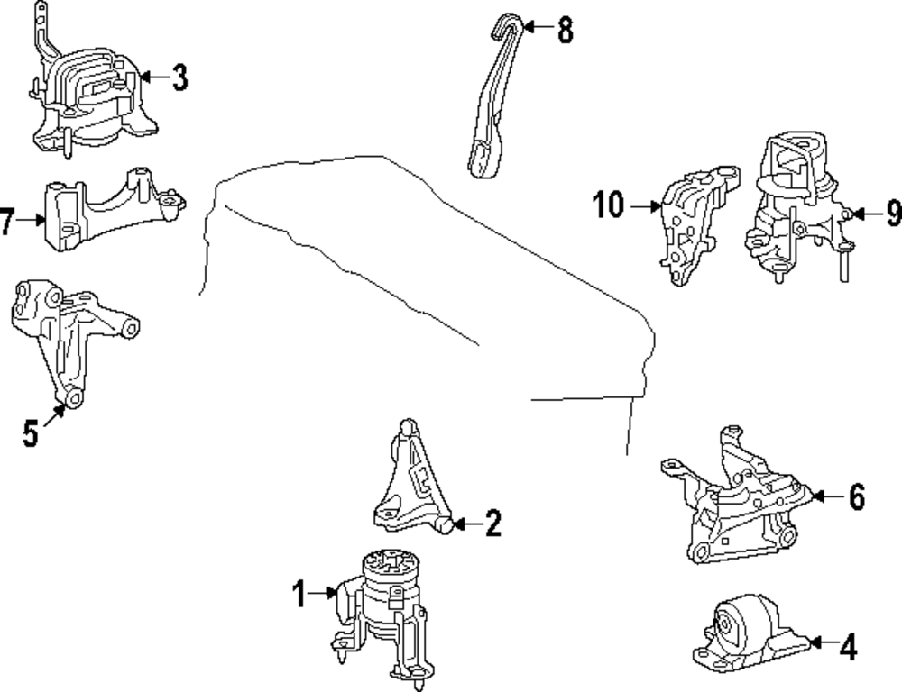 Rear Mount 12371-F0260 | Lexus OEM Parts Online