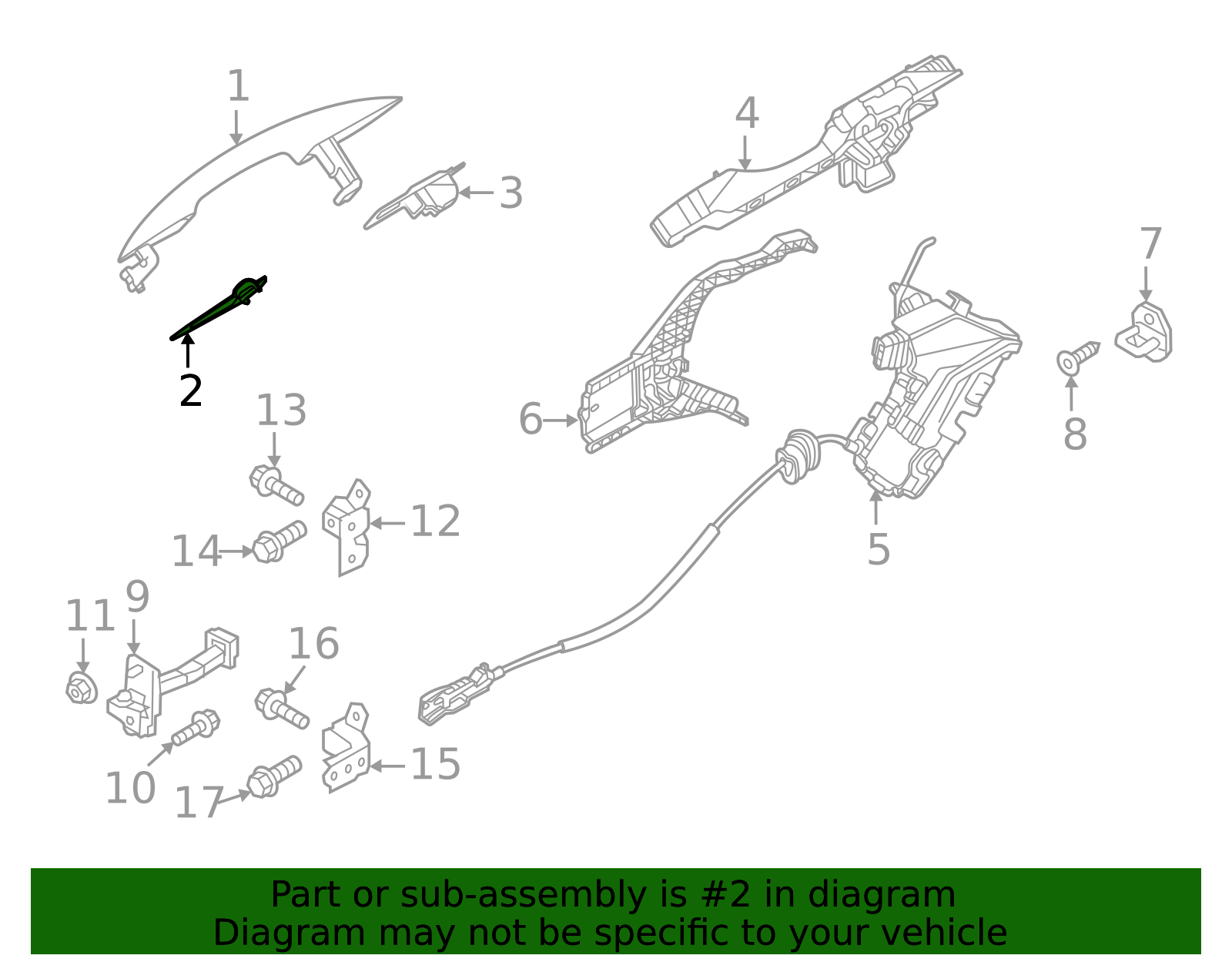 Genuine Handle, Outside Pad for 2021-2025 Hyundai | Part# 82653-AA000 ...