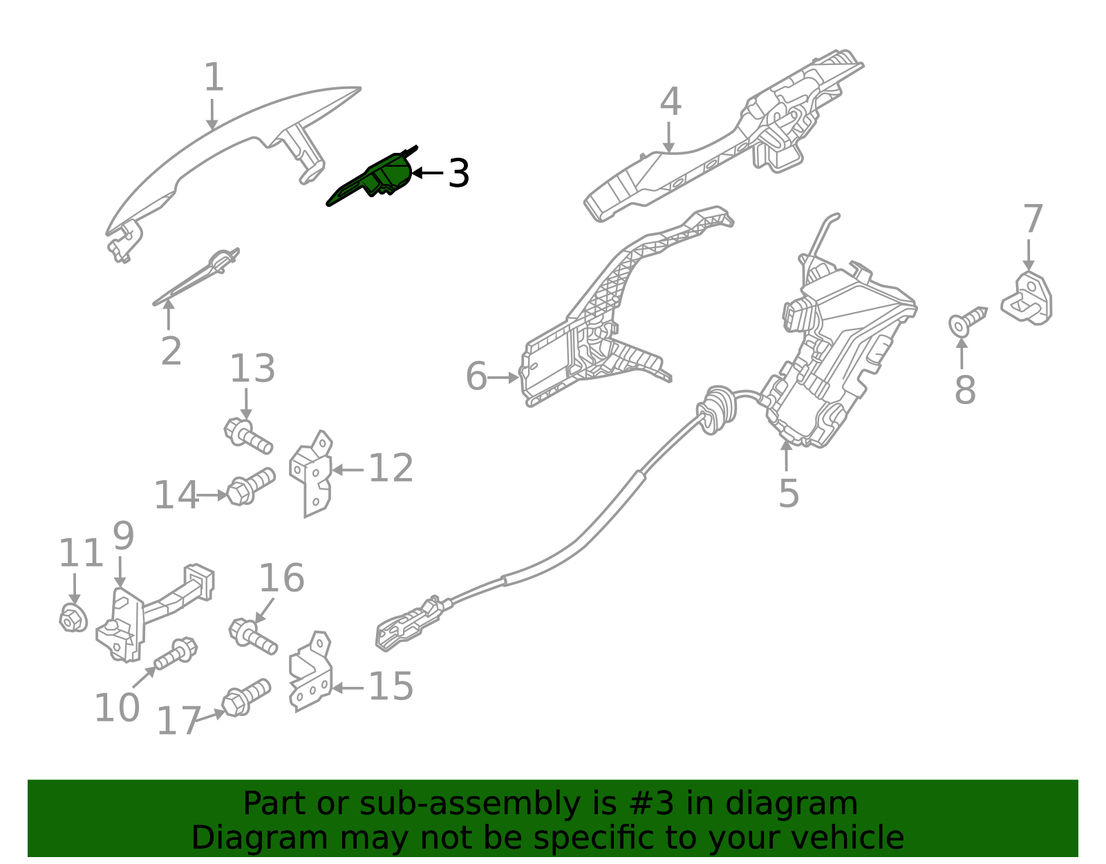 Hyundai - 82652-AA000 - Exterior Door Handle Cover - 2021-2025 Hyundai ...