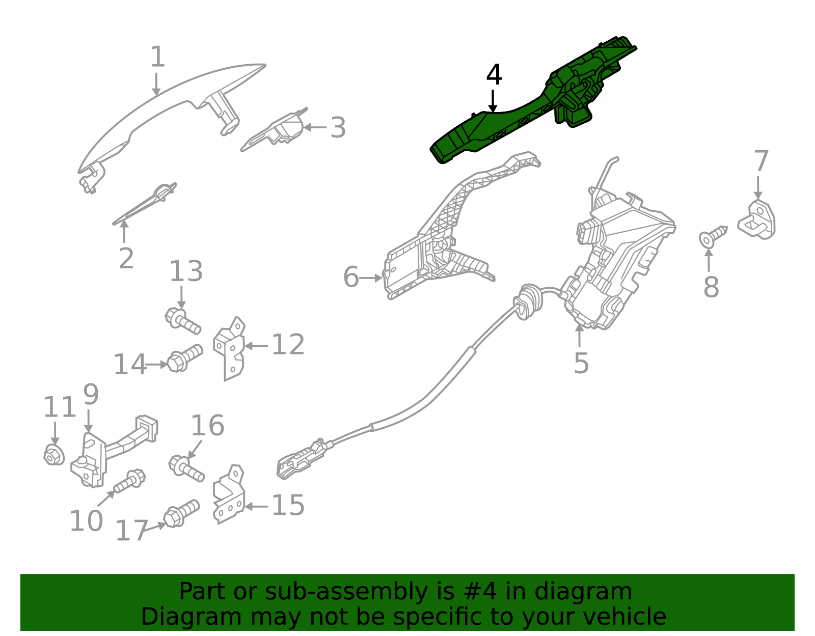 82665-AA010 - 2021-2023 Hyundai - Handle Base | Hyundai Parts Express