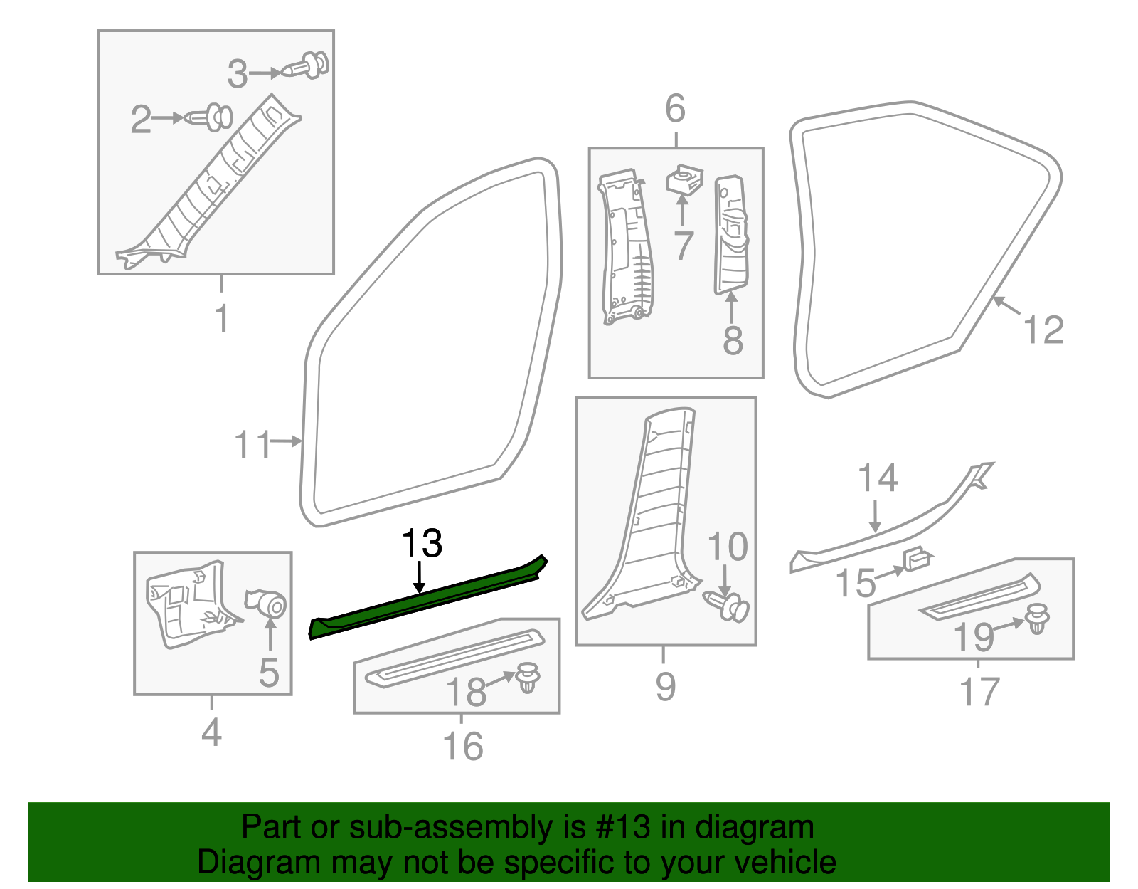 2012-2014 Toyota Camry Scuff Plate 67914-06190-A0 | Toyota Parts Center