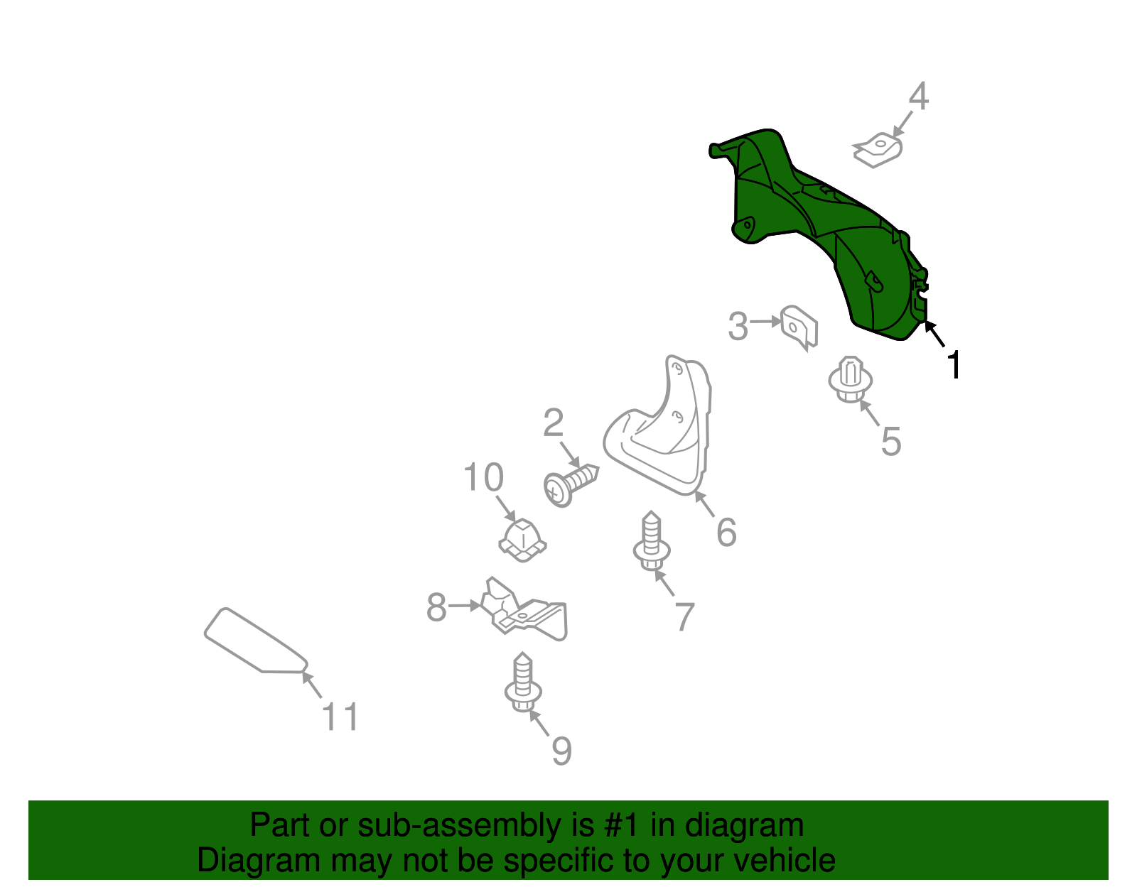 2010-2013 Kia Forte Splash Shield - Driver's Side (LH) 86821-1M000 ...