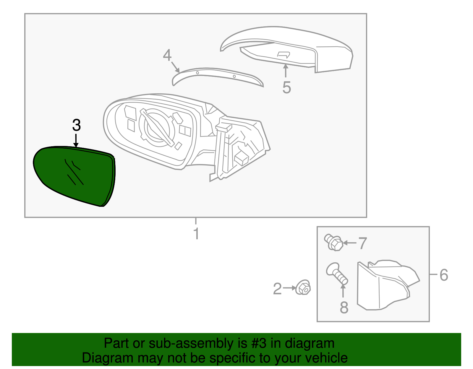 Genuine Mirror Glass for 2017-2020 Hyundai Elantra | Part# 87621-F2140 ...