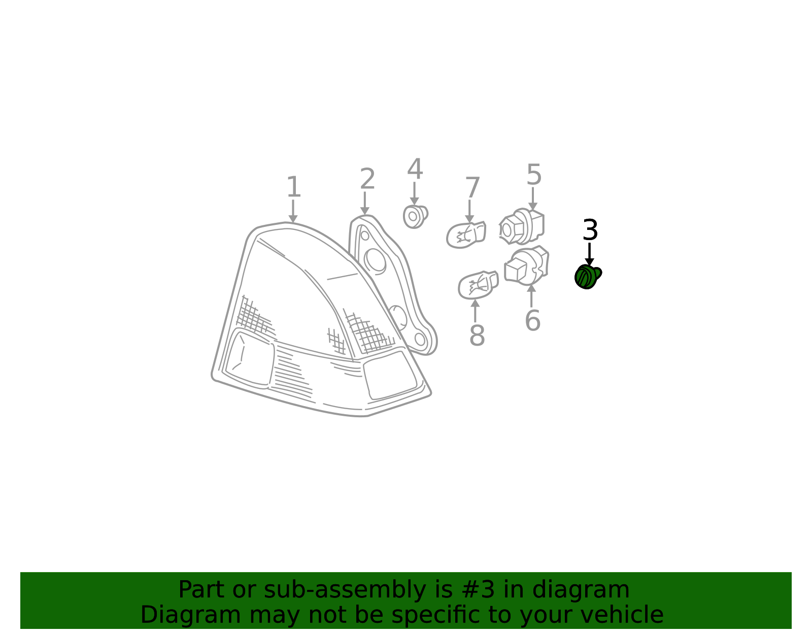 90650-S5A-003 - Tail Lamp Assembly Grommet 2001-2008 Honda | Honda ...