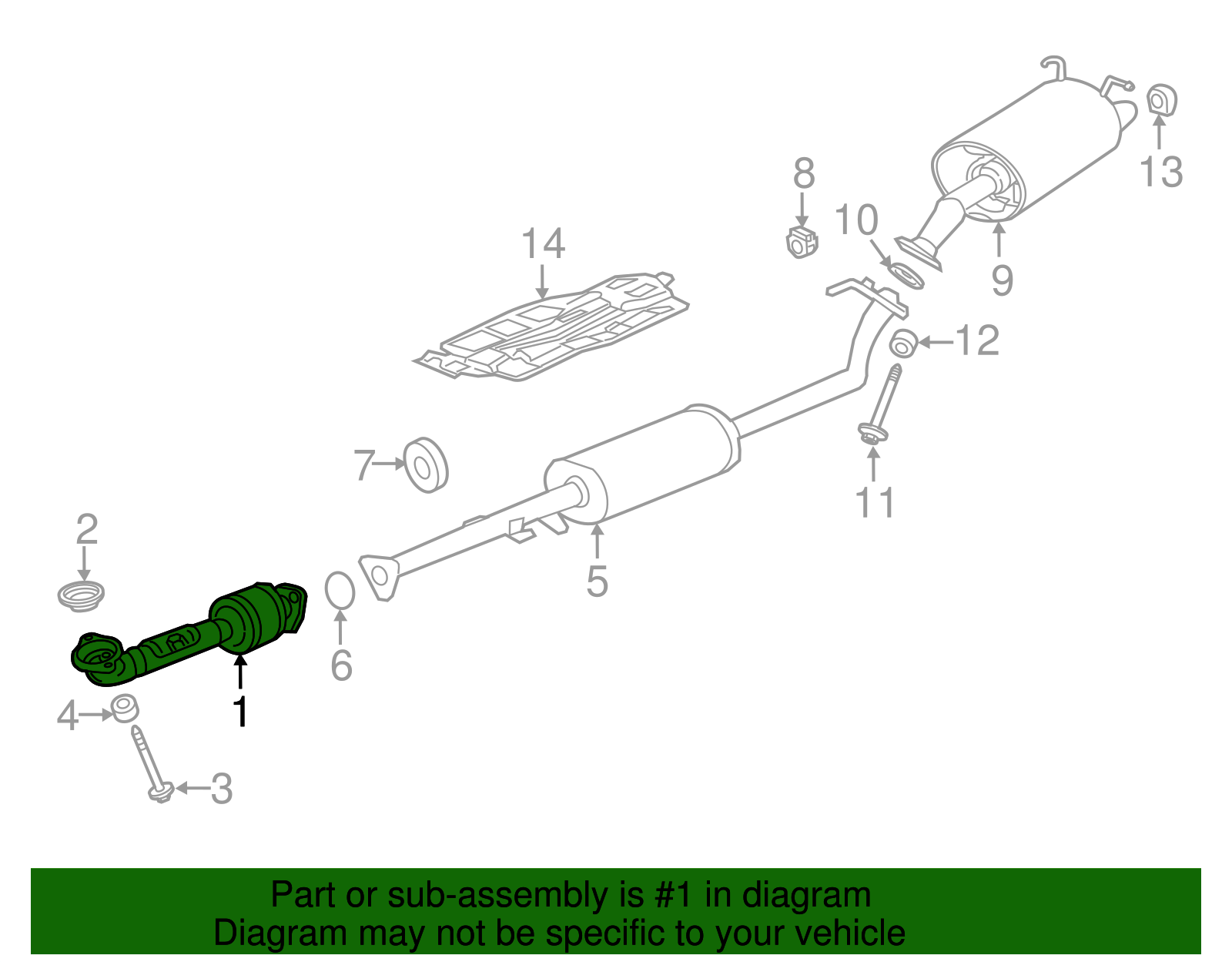 18150-R5A-000 - Catalytic Converter 2012-2014 Honda CR-V | Honda Parts ...