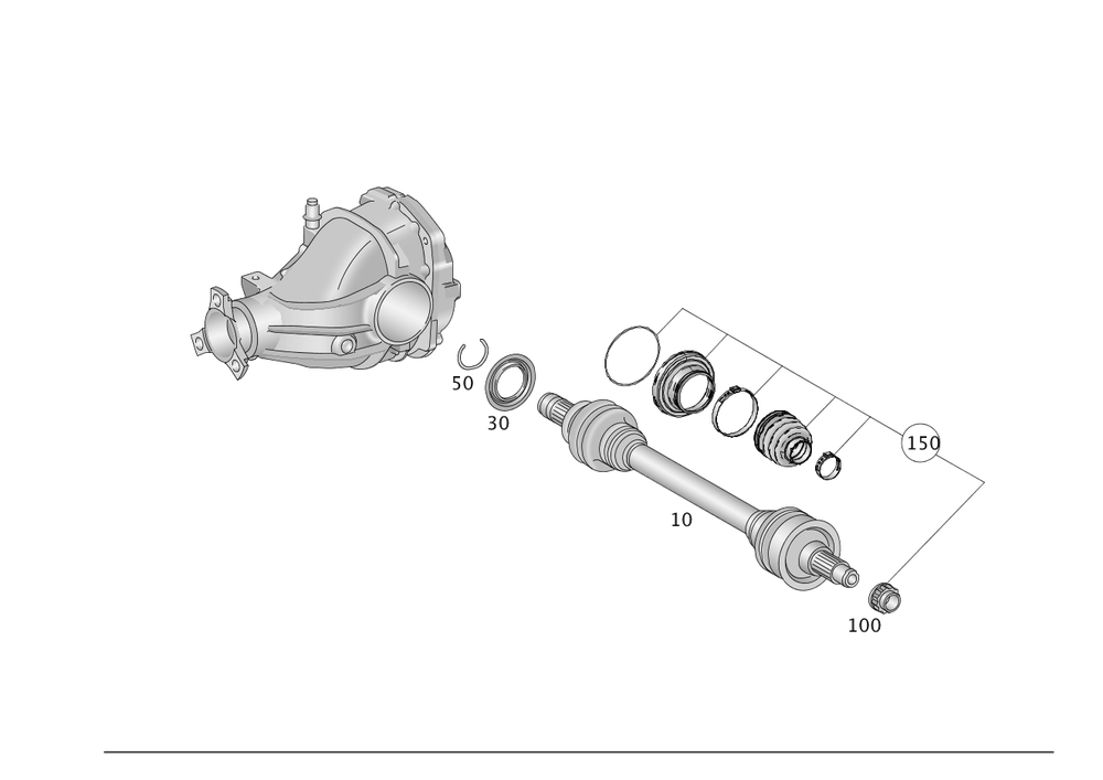 166-350-11-10 - Rear Axle Shaft Mercedes-Benz USA Parts