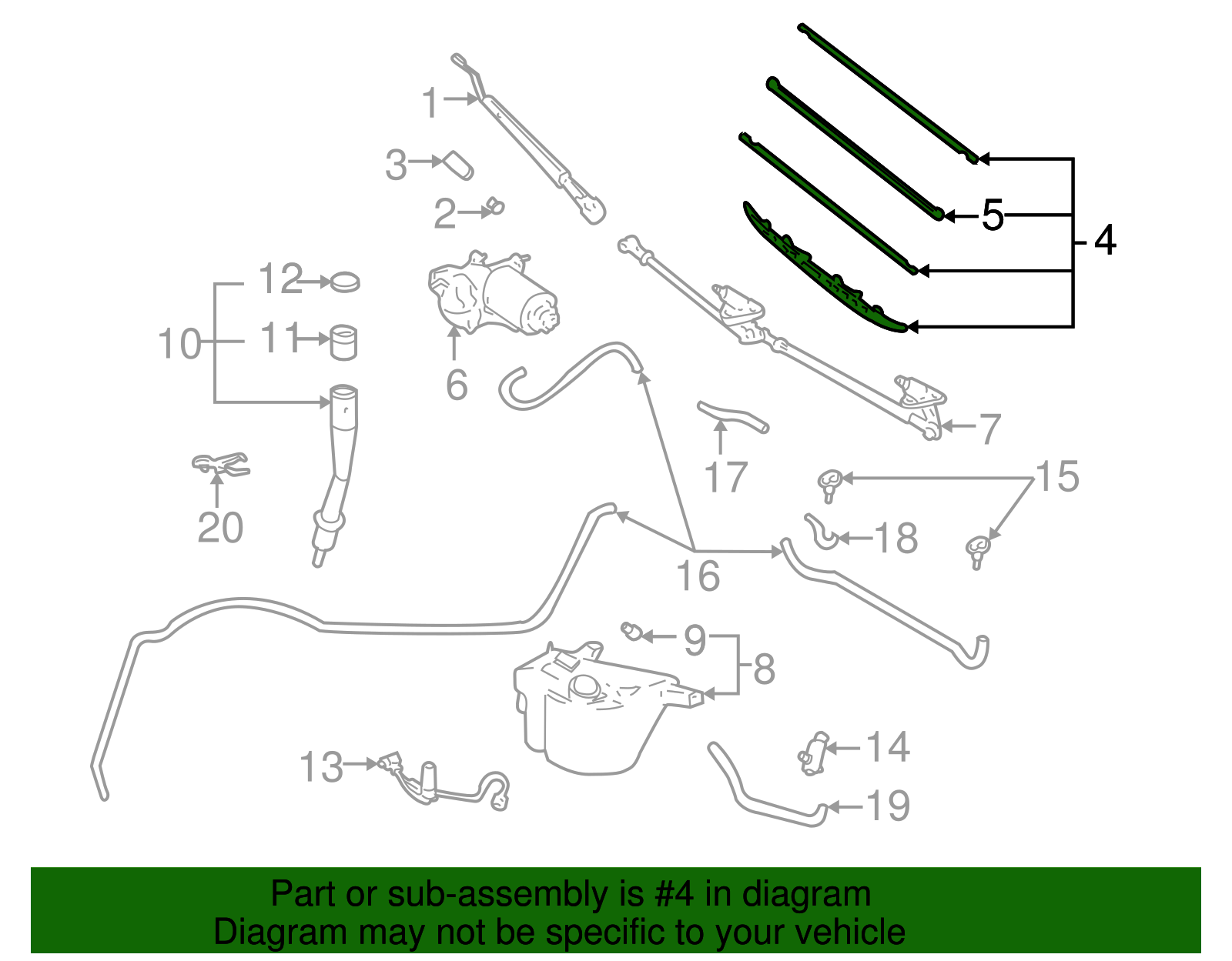 Toyota Parts Windshield Wiper Blade (Left, Front) 85222-0C012 | Toyota ...