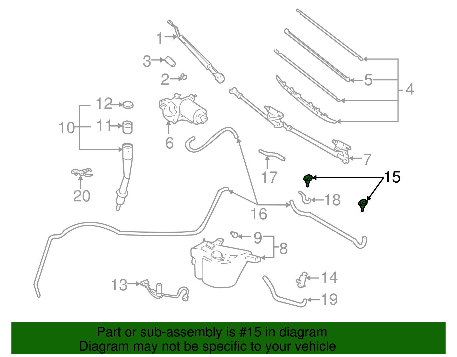 2000-2006 Toyota Windshield Washer Nozzle (Front) 85381-0C010 | OEM ...