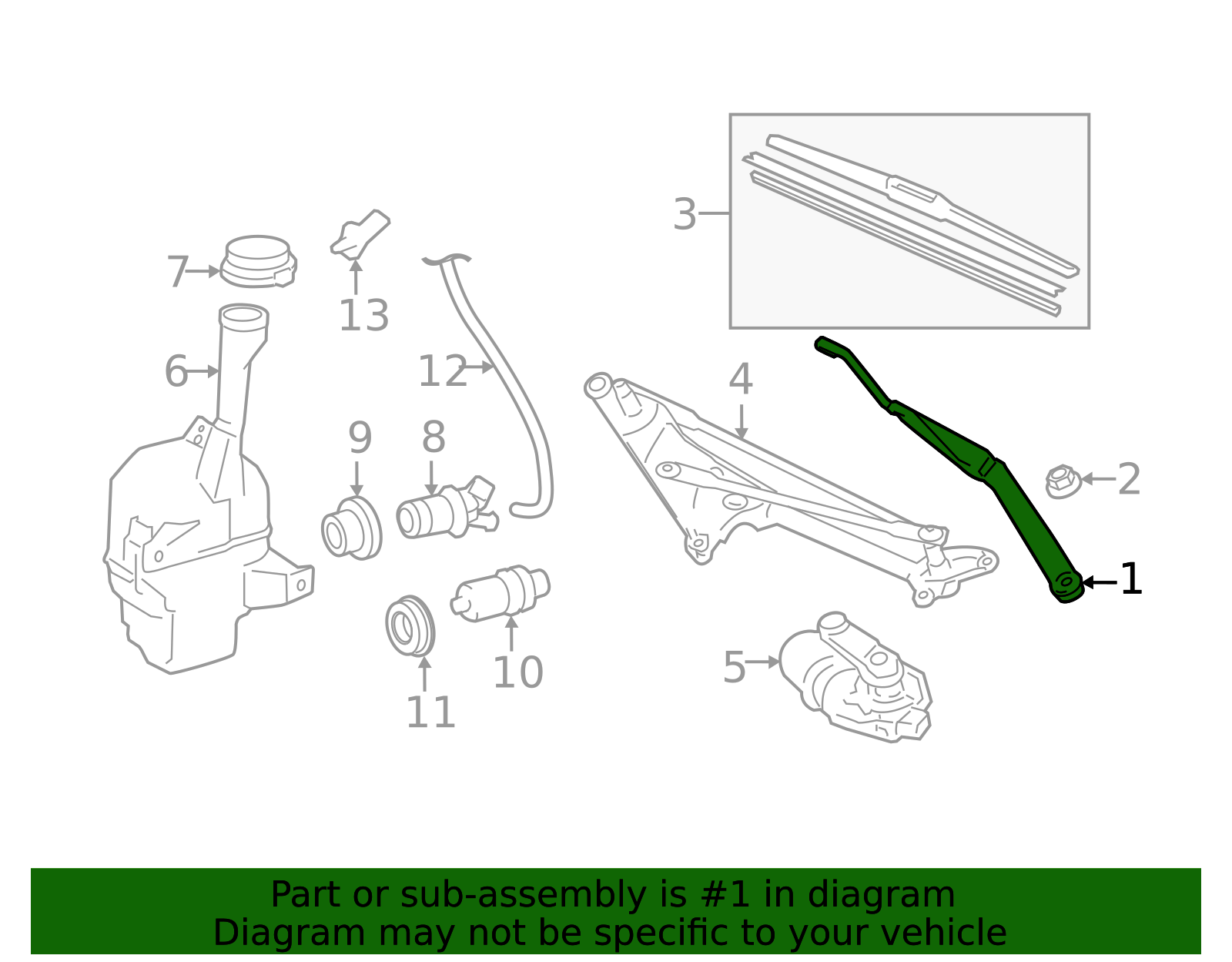 85221-06050 - High-Quality Windshield Wiper Arm for 2007-2011 Toyota ...