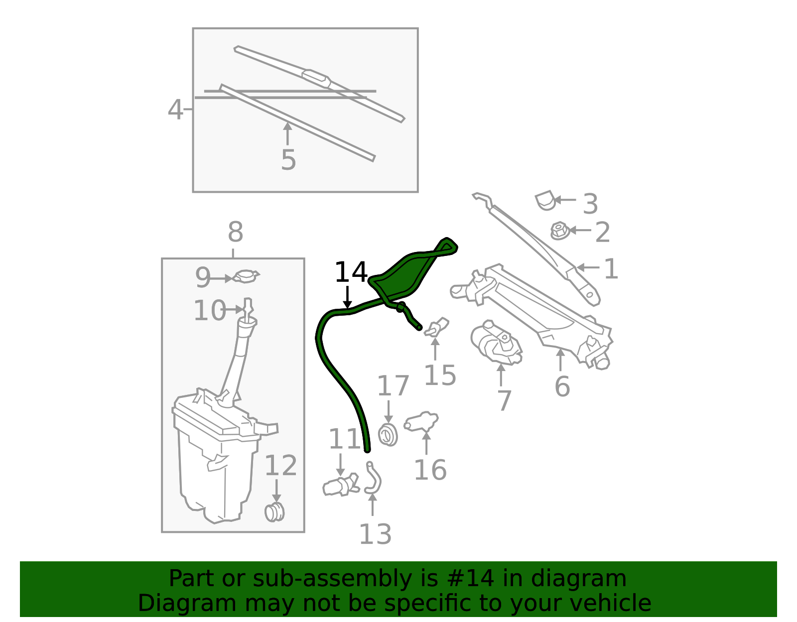 90068-33072 - High-Quality Windshield Washer Hose for 2009-2013 Toyota ...