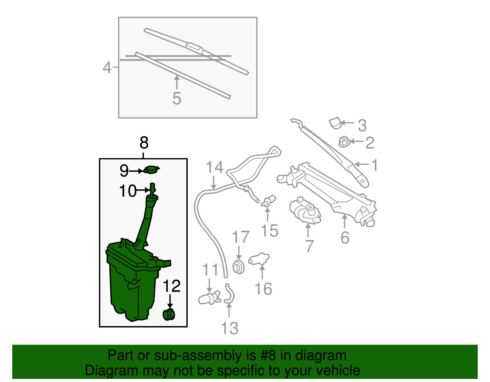 2009-2011 Toyota Corolla Washer Reservoir 85315-12600 | Toyota Parts Center