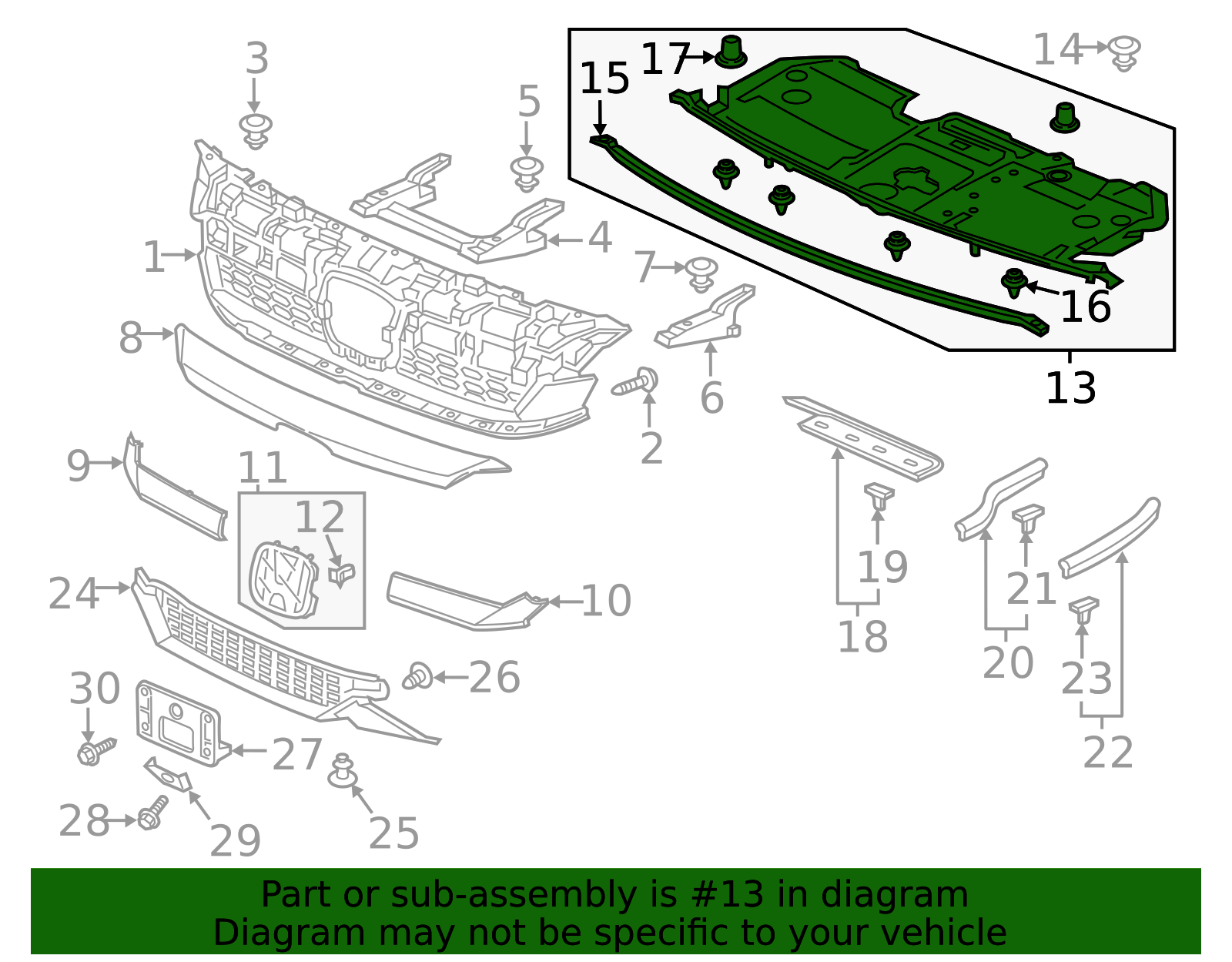 71129-TRV-A00 - Radiator Support Access Cover 2018-2021 Honda Clarity ...