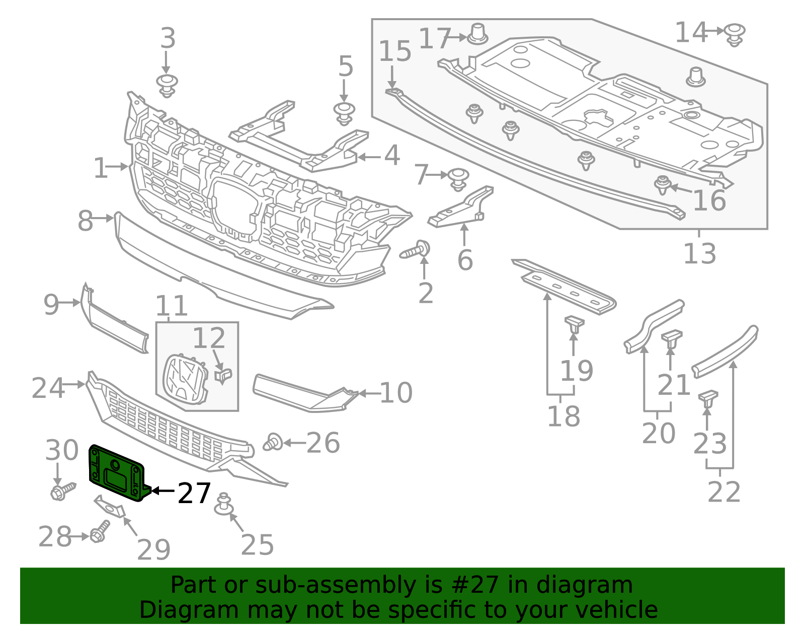 71145-TRT-A00 - 2018-2021 Honda Clarity - Base Front License | Genuine ...