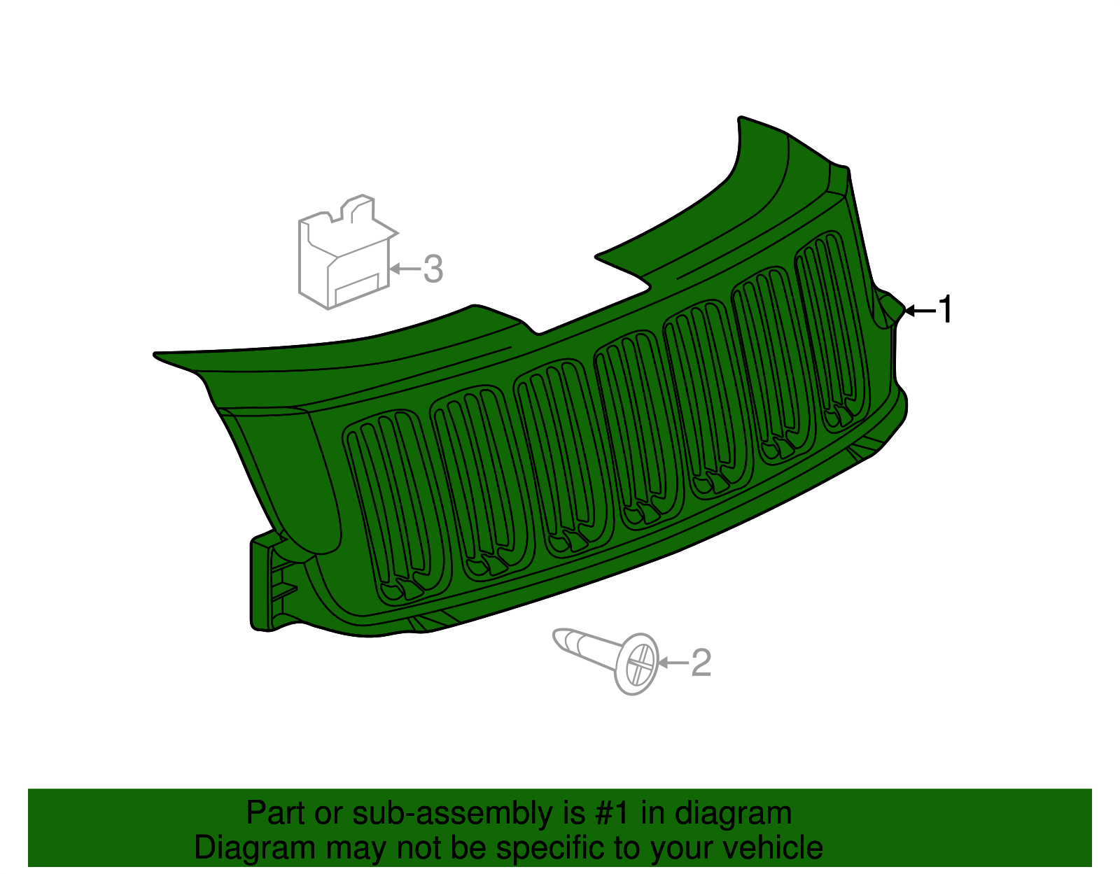 2011-2013 Jeep Grand Cherokee Grille 68089734AC | Mopar Parts Canada
