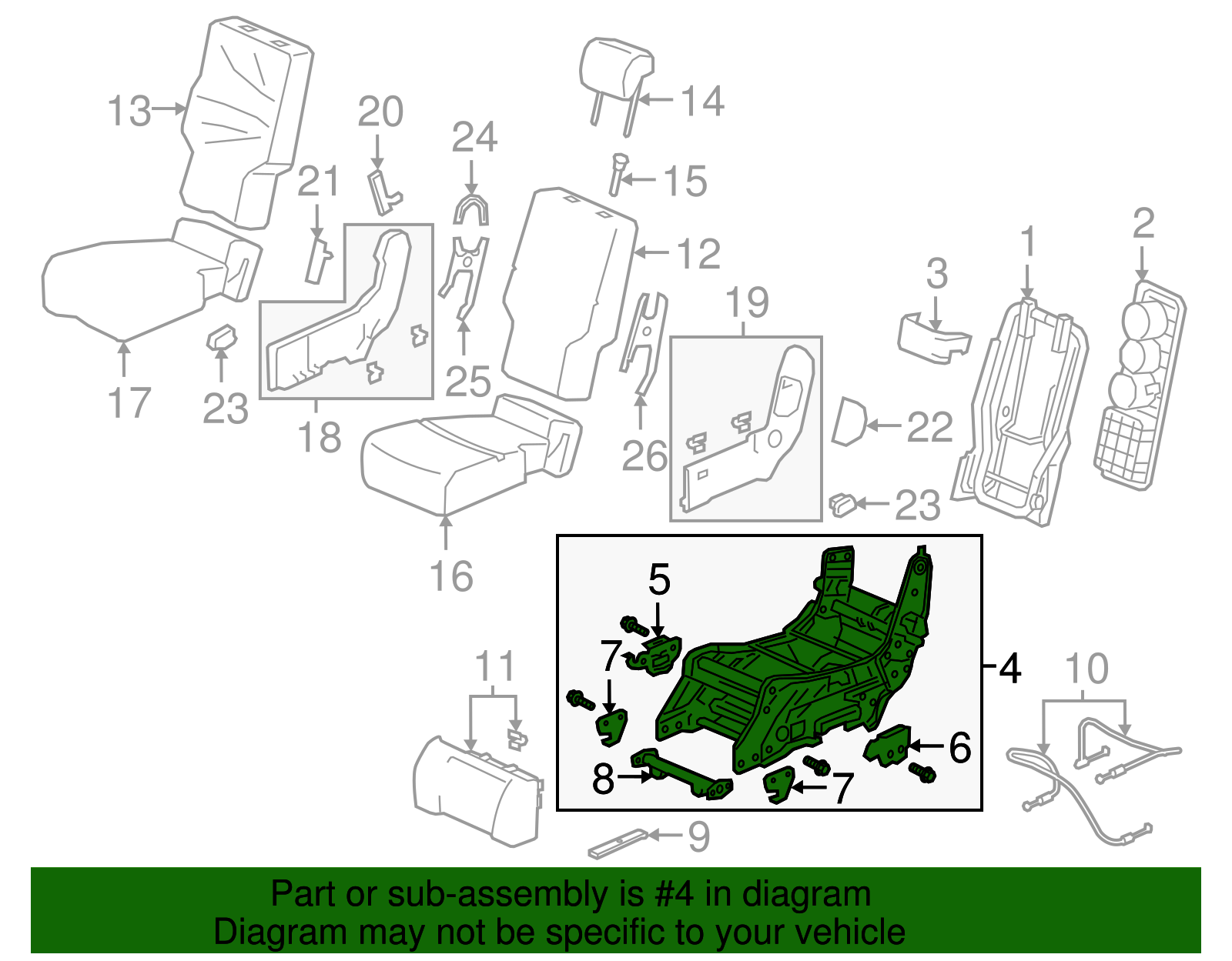 81936-THR-A21 - Seat Frame 2018-2024 Honda Odyssey | Honda Parts Online