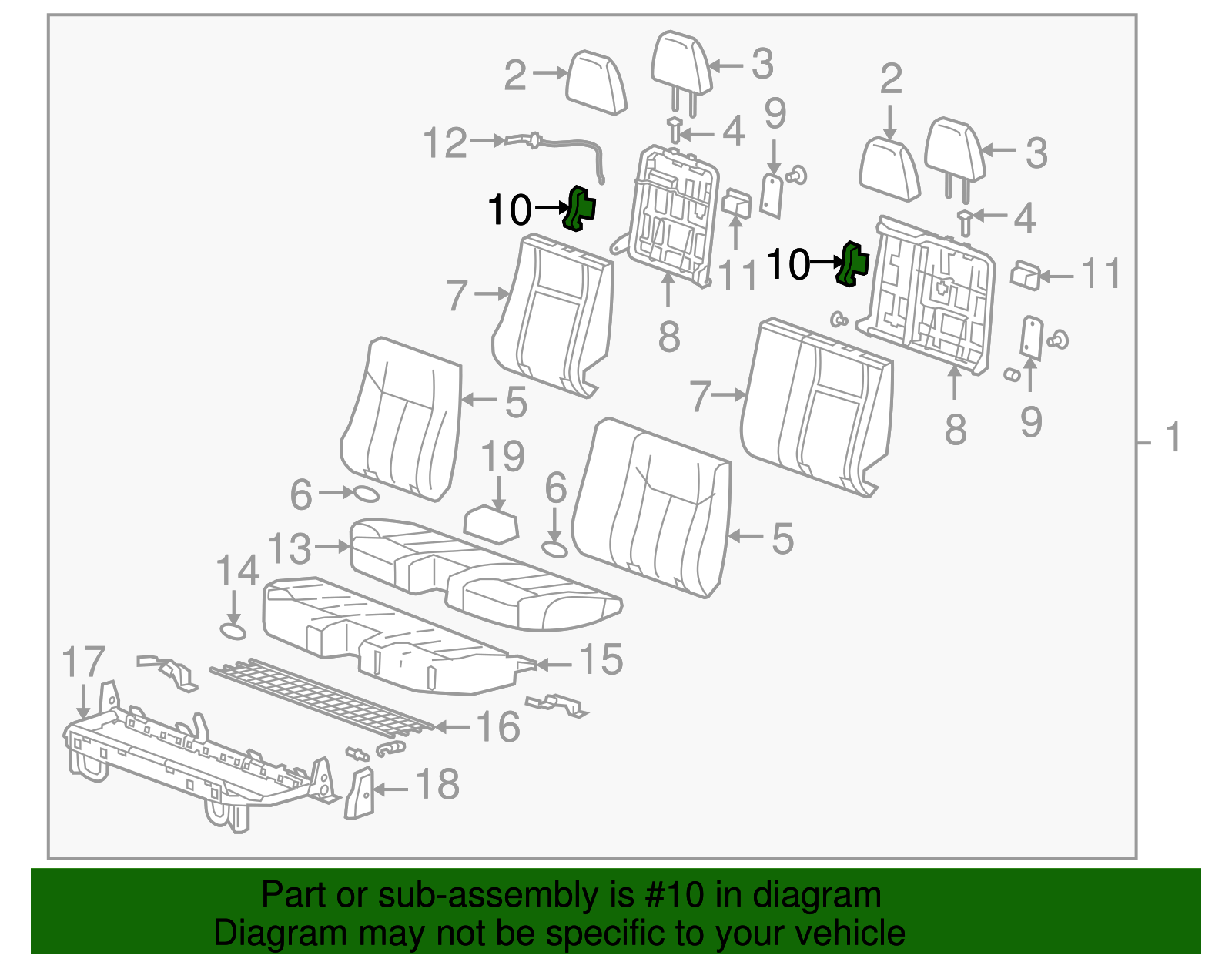 2004-2024 GM Rear Seat Back Latch 89042558 | Chevy OEM Parts