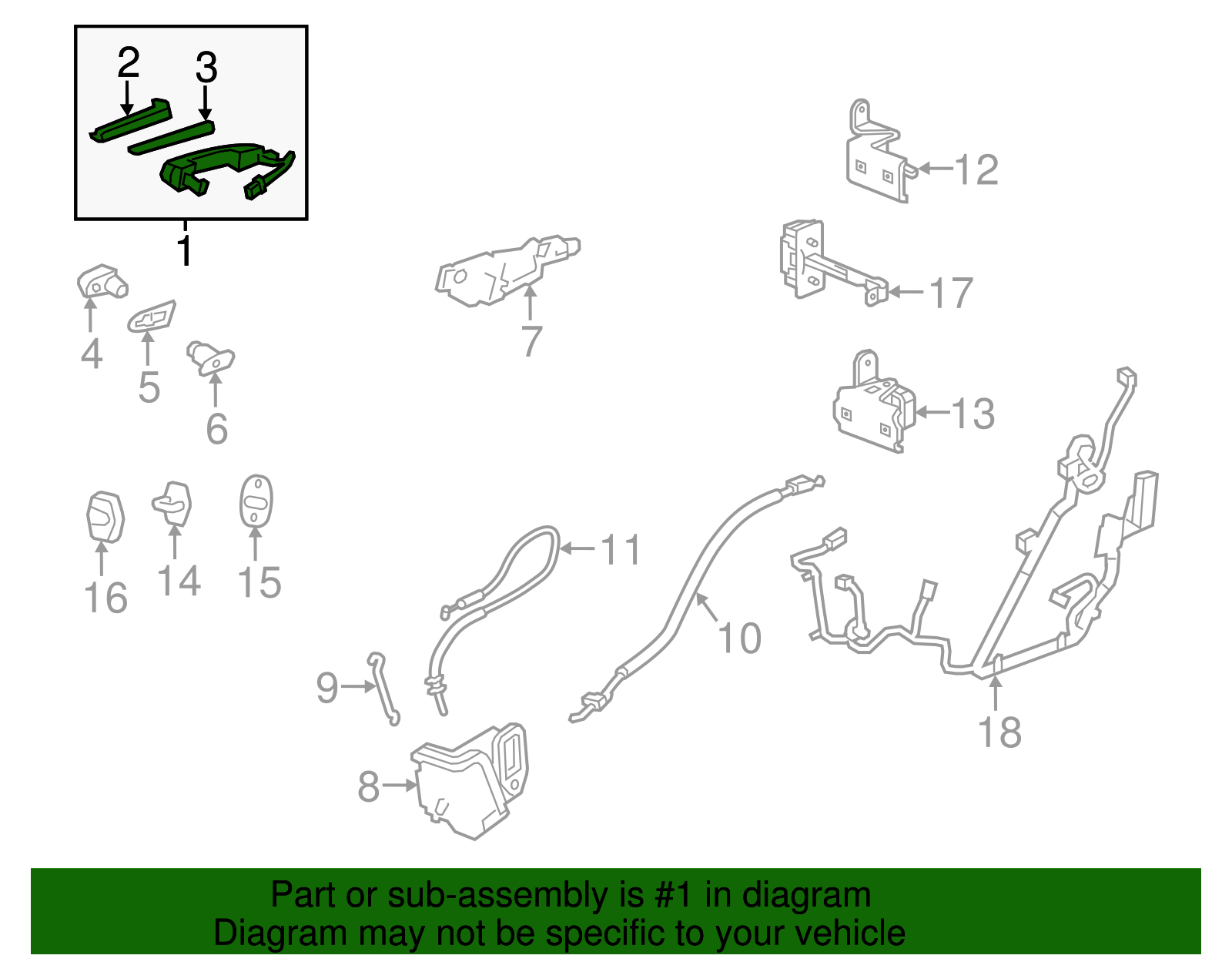 13598619 - 2015-2024 Cadillac - Primed Front Exterior Side Door Handle ...