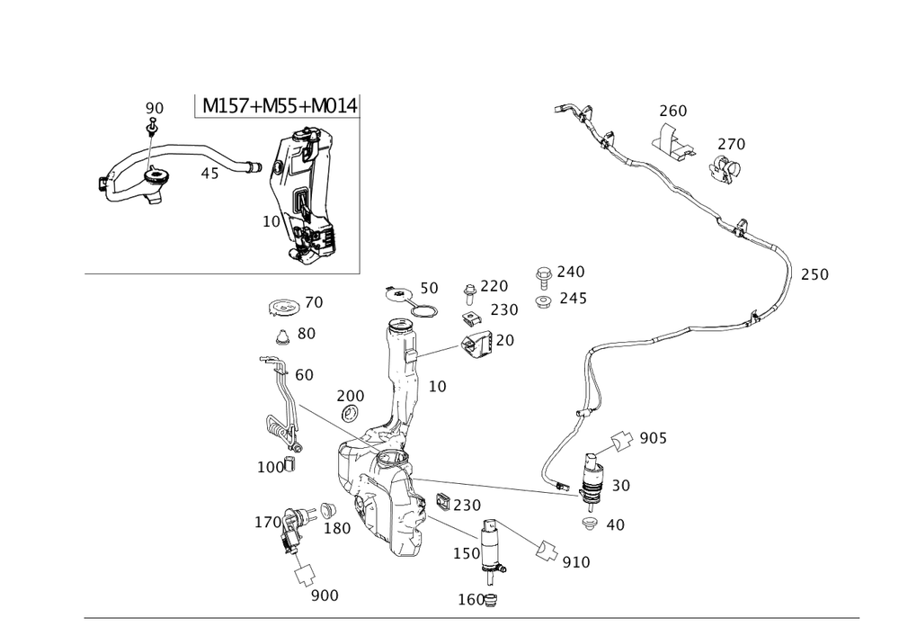 204-869-01-00 - Washer Fluid Reservoir For 2006-2016 Mercedes-Benz ...