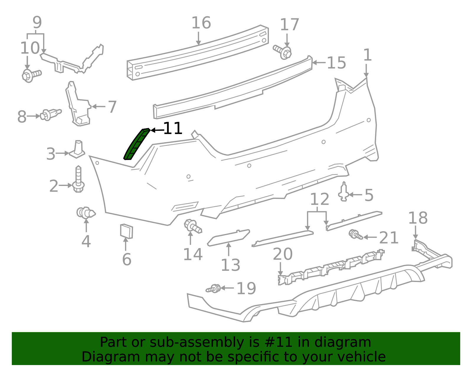 2018-2024 Toyota Camry Bumper Cover Spacer Panel 52165-06030 | OEM ...