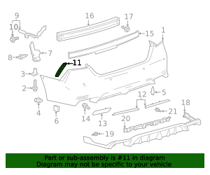2018-2024 Toyota Camry Bumper Cover Spacer Panel 52165-06030 | OEM ...
