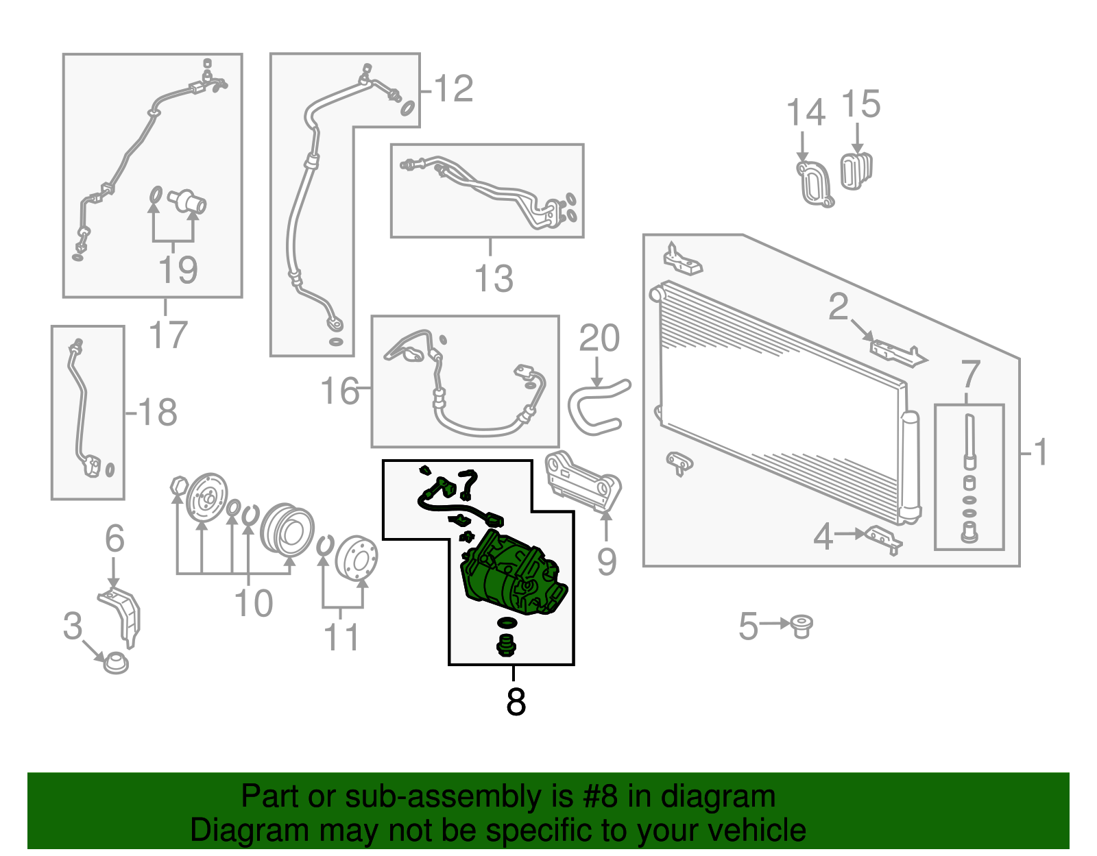 2002-2006 Honda CR-V Compressor 38810-PNB-006 | Honda Factory Parts