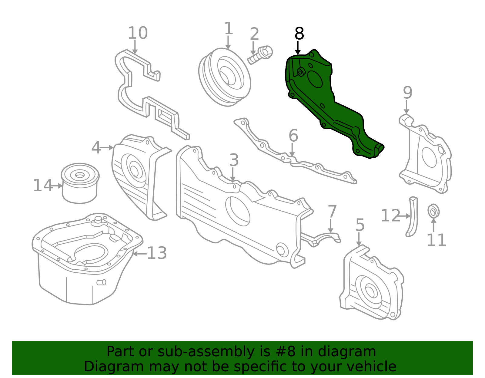 1996-1999 Subaru Inner Timing Cover 13568AA072 | Subaru Parts Guys